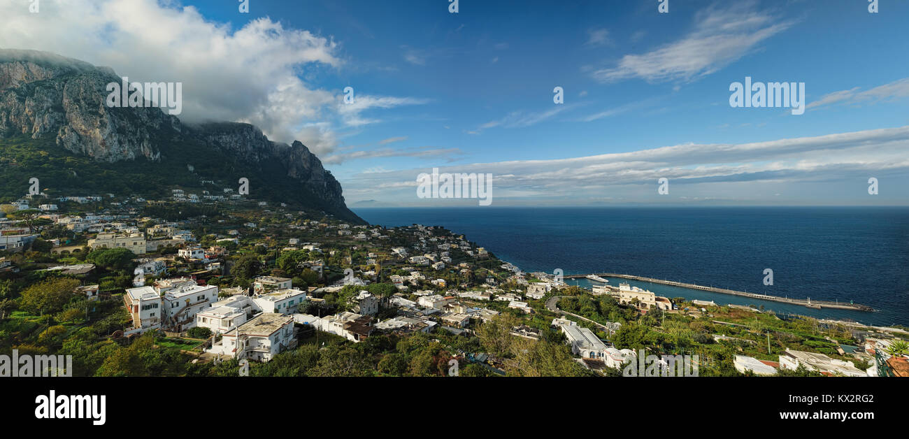 Capri Island vista under cloudy skies after a rainstorm Stock Photo - Alamy