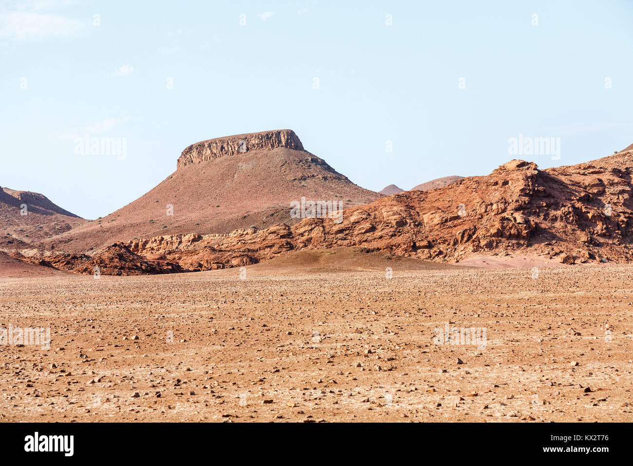 Volcanic plug igneous intrusion: arid mountainous landscape with table ...