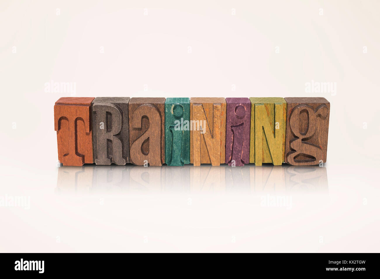 Training Word Block Letters on Isolated White Background Stock Photo ...