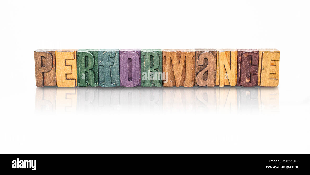 Performance Word Block Letters on Isolated White Background Stock Photo ...
