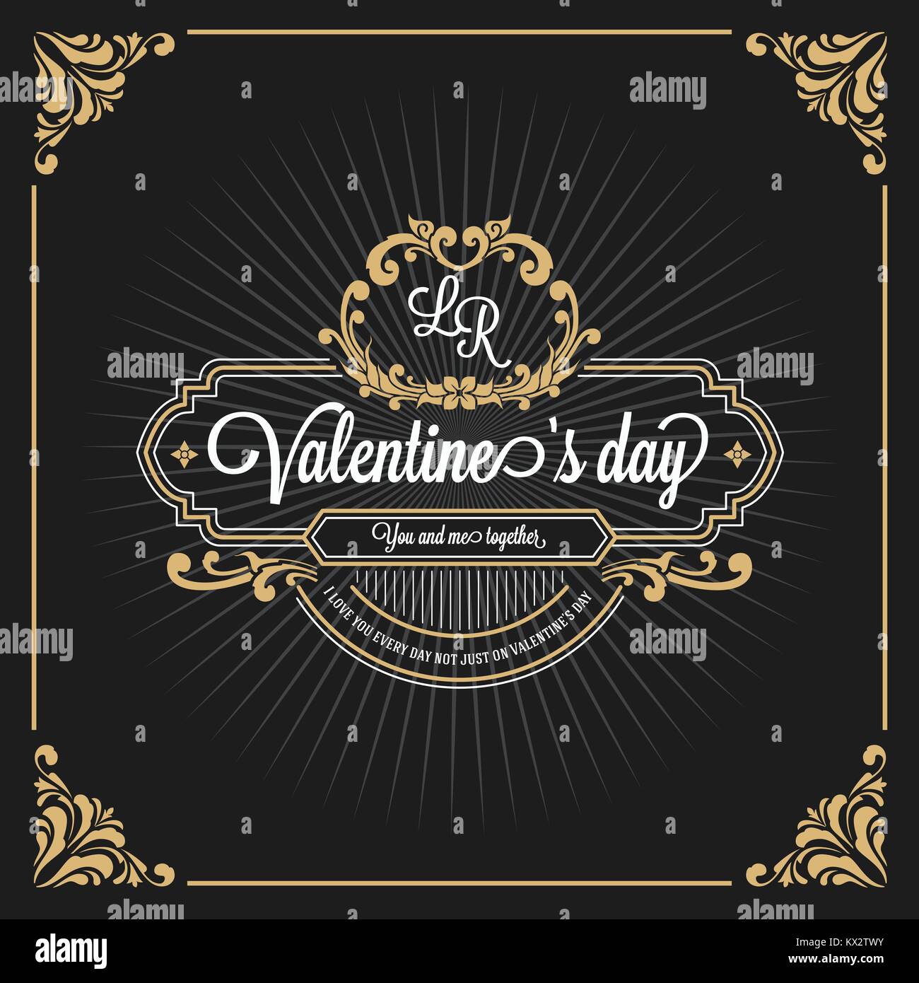 Vintage Luxury Monogram Banner Template Design for Label, Frame ...