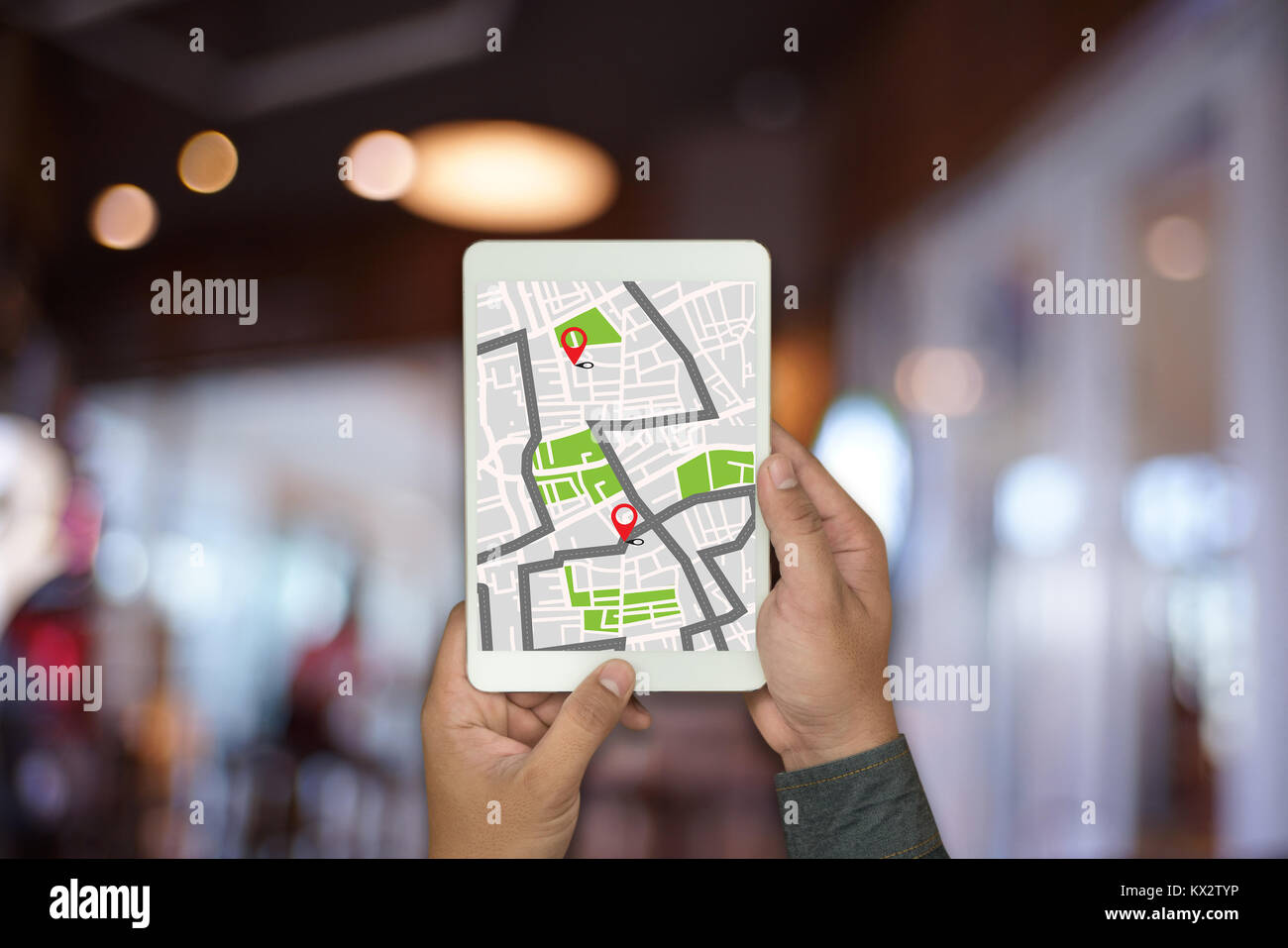 GPS Map to Route Destination network connection Location Street Map ...