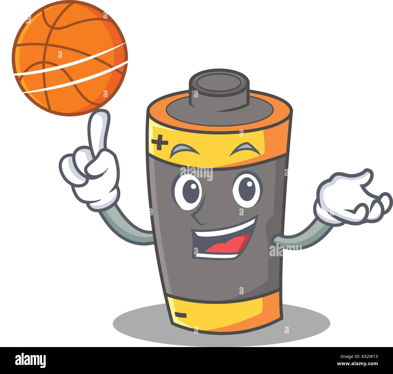 With basketball battery character cartoon style Stock Vector Image ...