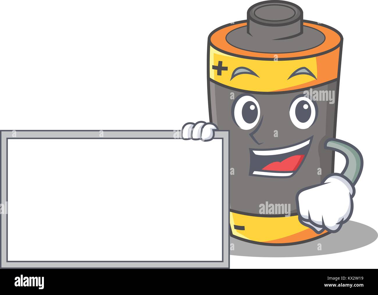 With board battery character cartoon style Stock Vector Image & Art - Alamy
