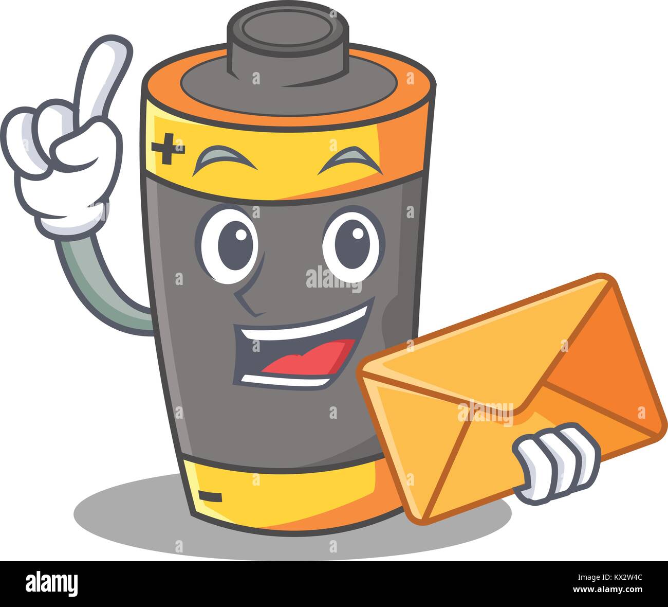 With envelope battery character cartoon style Stock Vector Image & Art ...