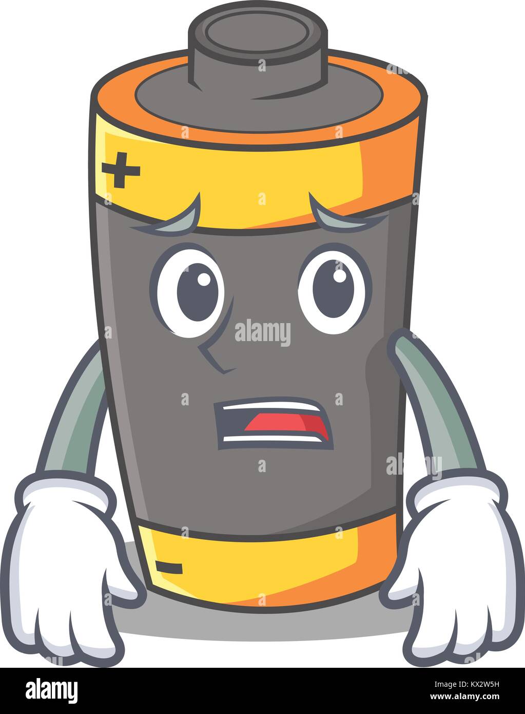 Afraid battery mascot cartoon style Stock Vector Image & Art - Alamy