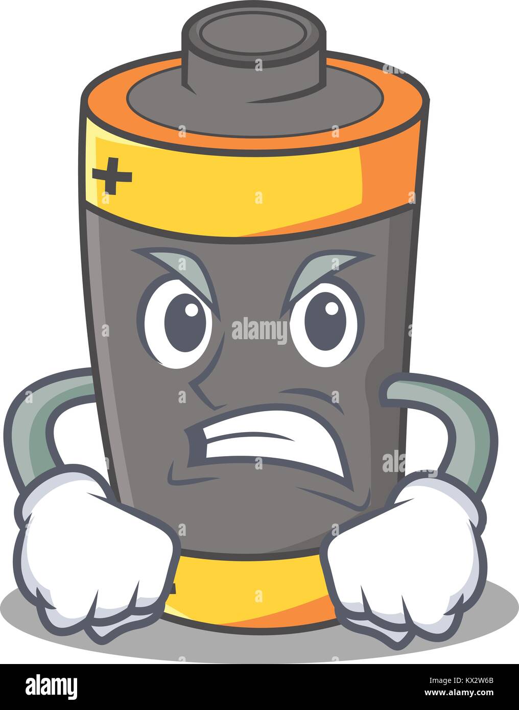 Angry battery mascot cartoon style Stock Vector Image & Art - Alamy