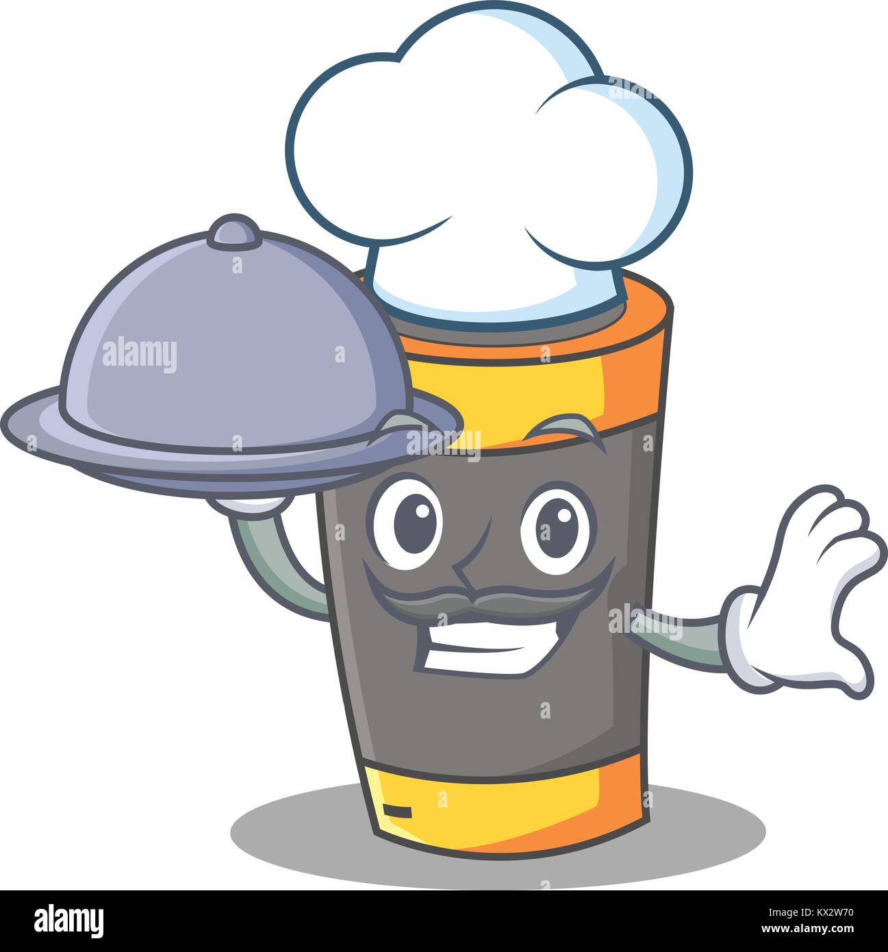 Chef with food battery mascot cartoon style Stock Vector Image & Art ...