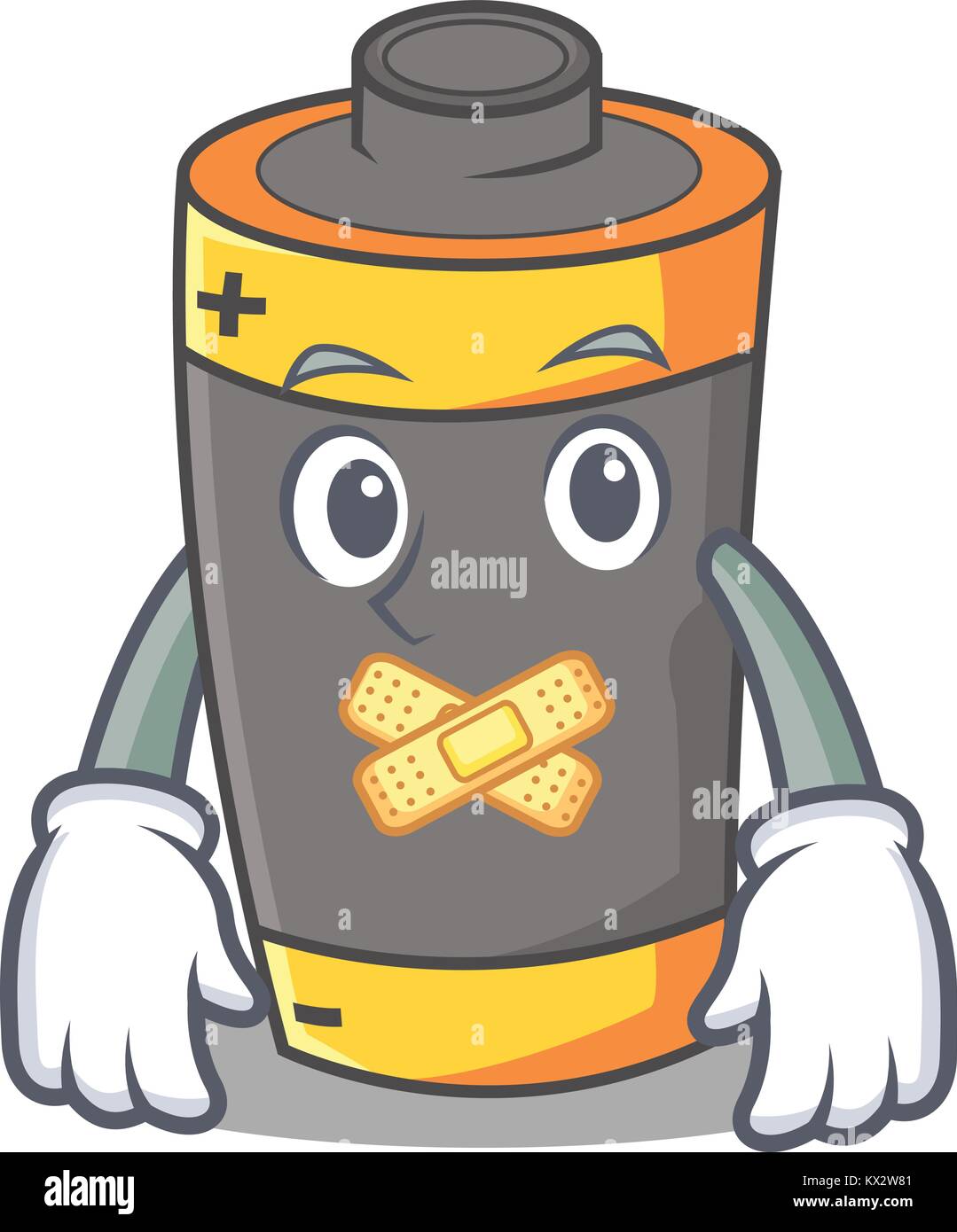 Silent battery mascot cartoon style Stock Vector Image & Art - Alamy