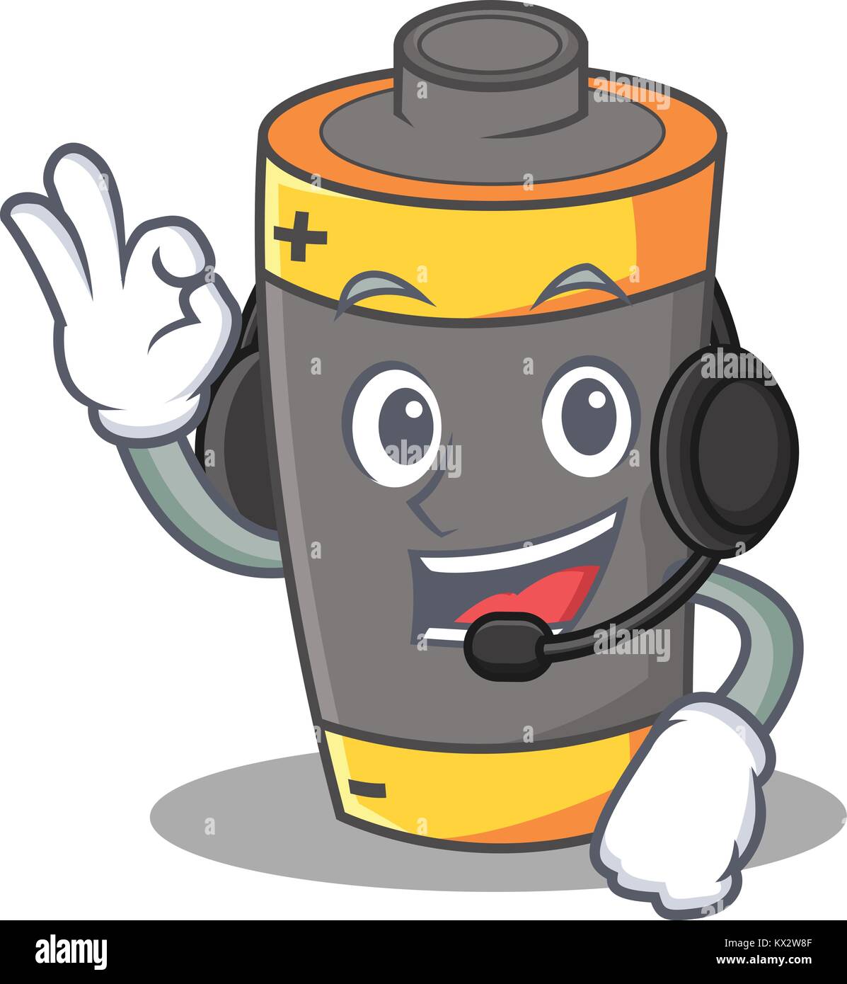 With headphone battery mascot cartoon style Stock Vector Image & Art ...