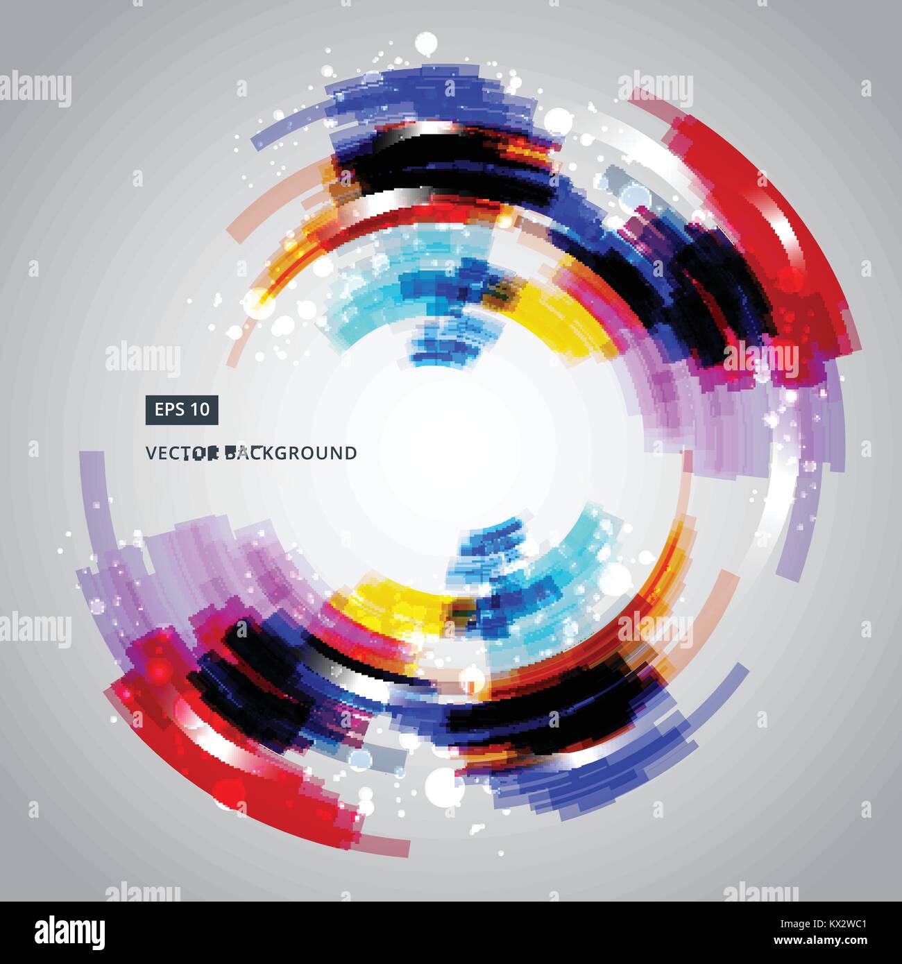 Abstract geometric colorful circle lines vector background Technology ...