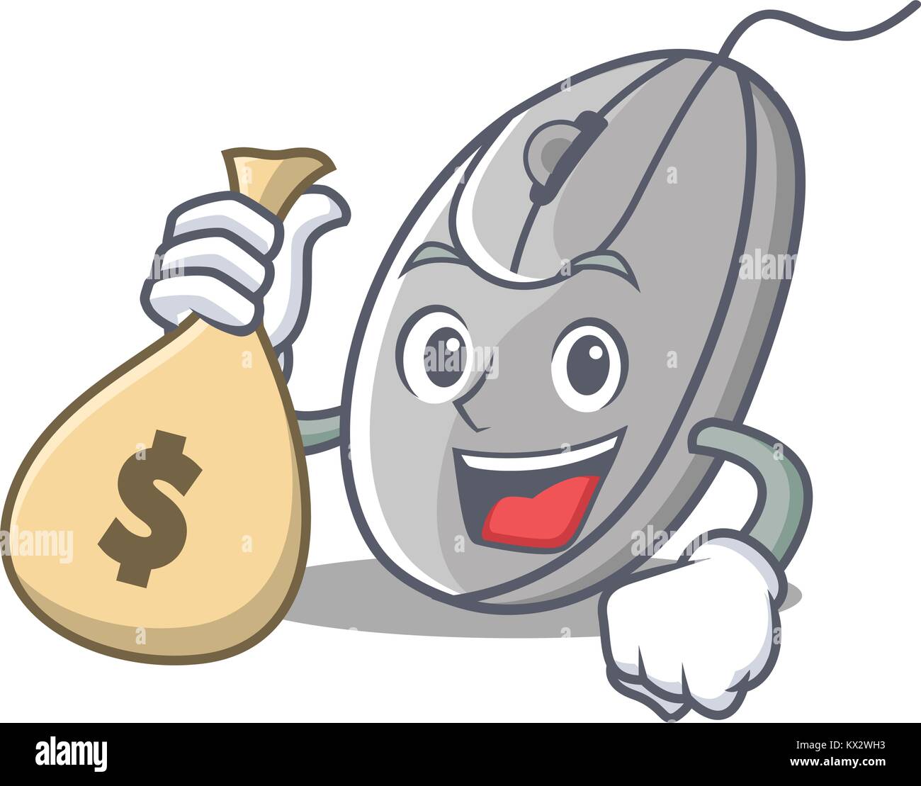With money bag mouse character cartoon style Stock Vector Image & Art ...