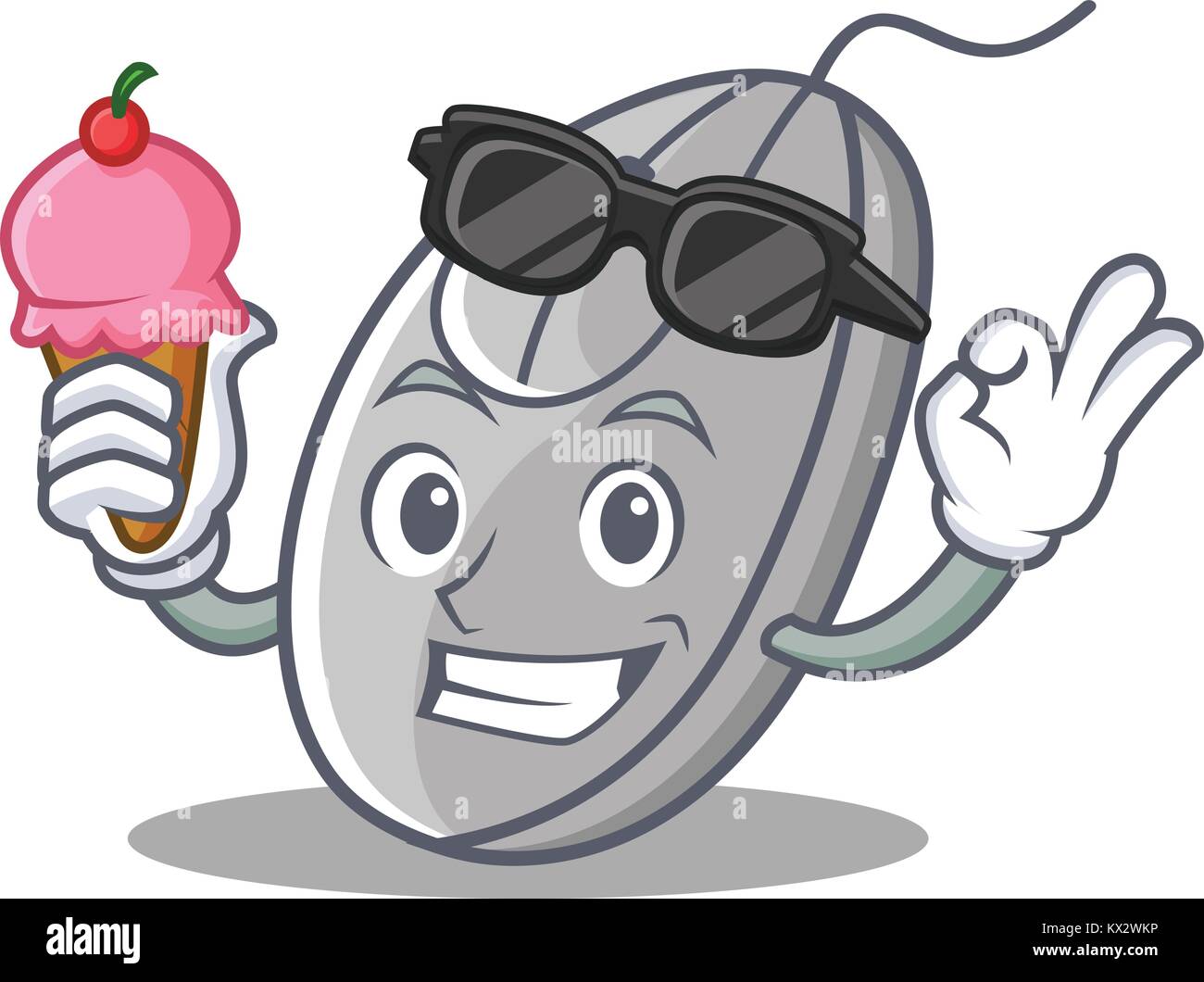 With ice cream mouse character cartoon style Stock Vector Image & Art ...