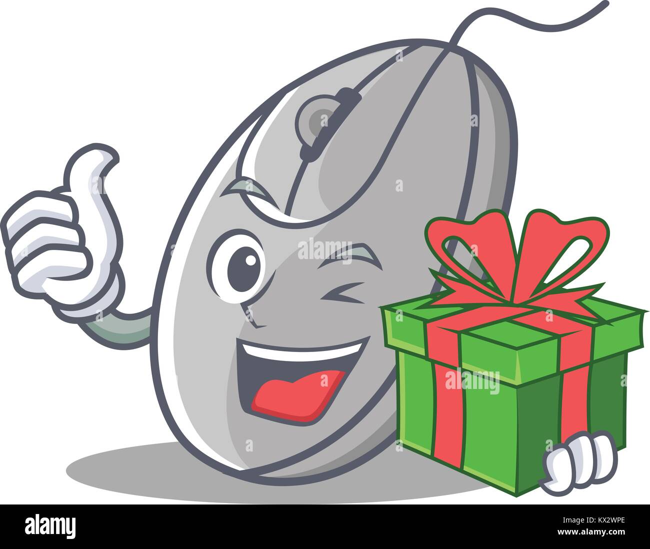 With gift mouse mascot cartoon style Stock Vector Image & Art - Alamy