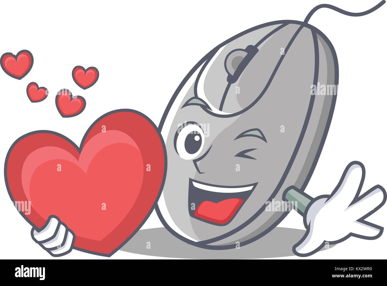 With heart mouse mascot cartoon style Stock Vector Image & Art - Alamy