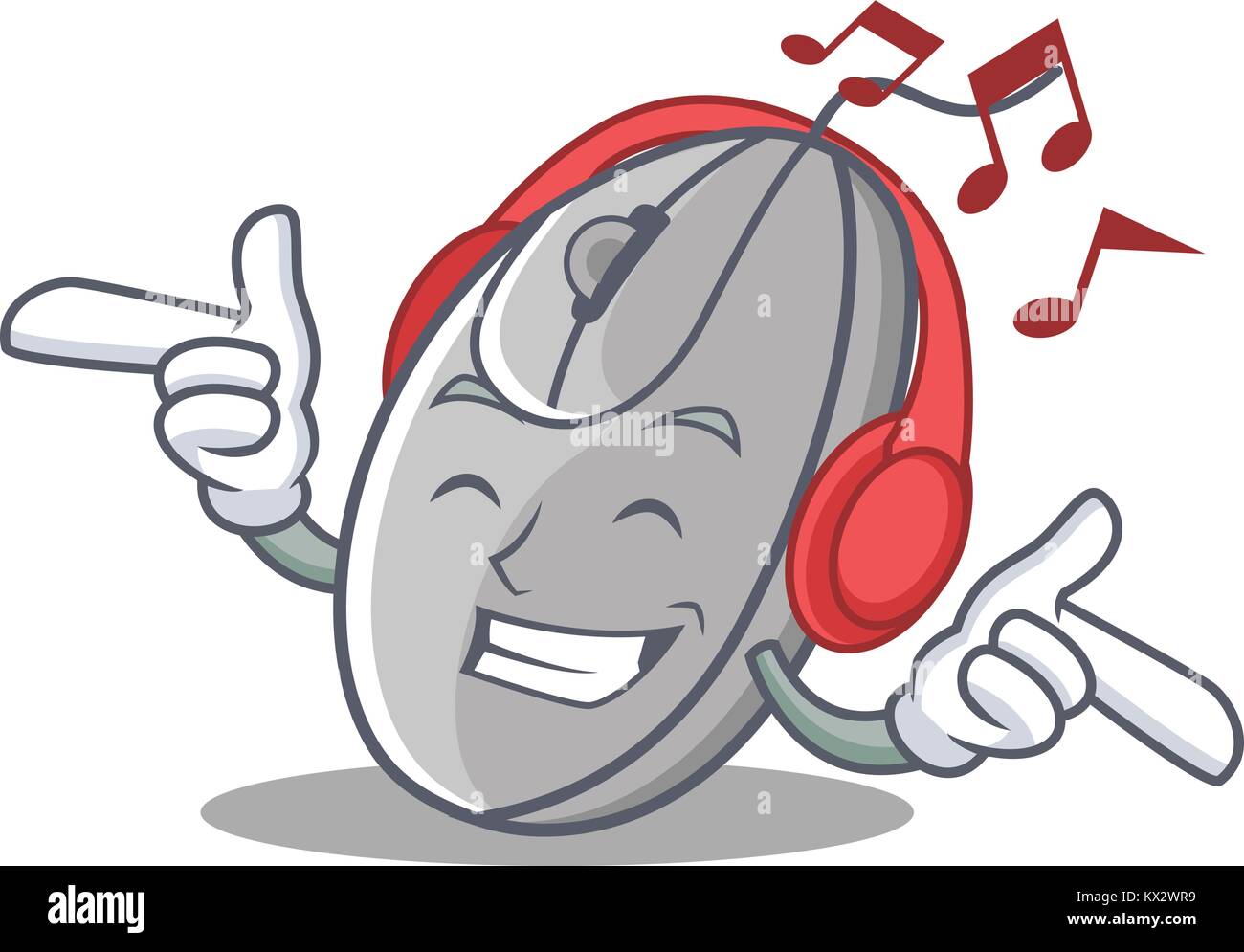 Listening music mouse mascot cartoon style Stock Vector Image & Art - Alamy