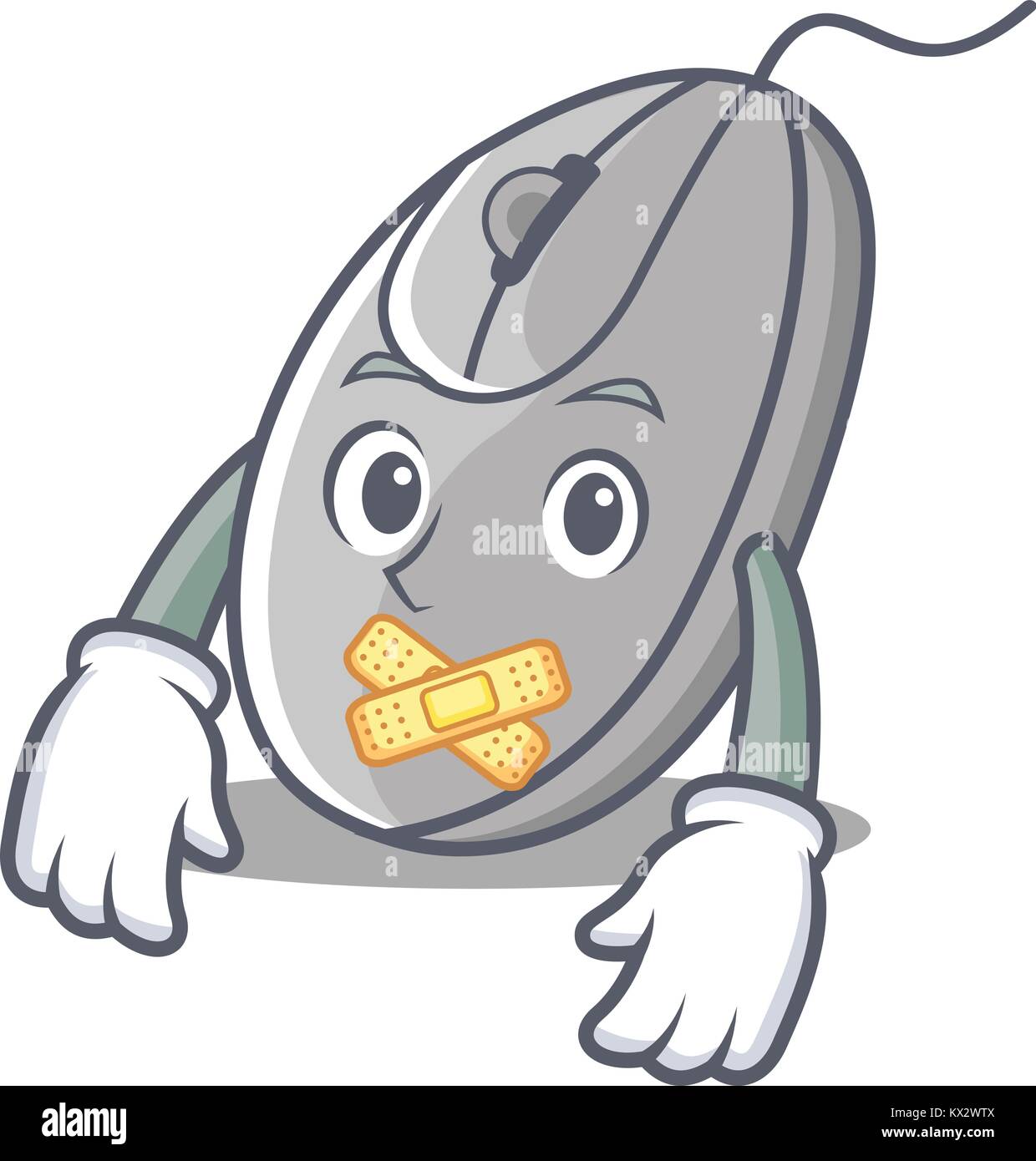 Silent mouse mascot cartoon style Stock Vector Image & Art - Alamy