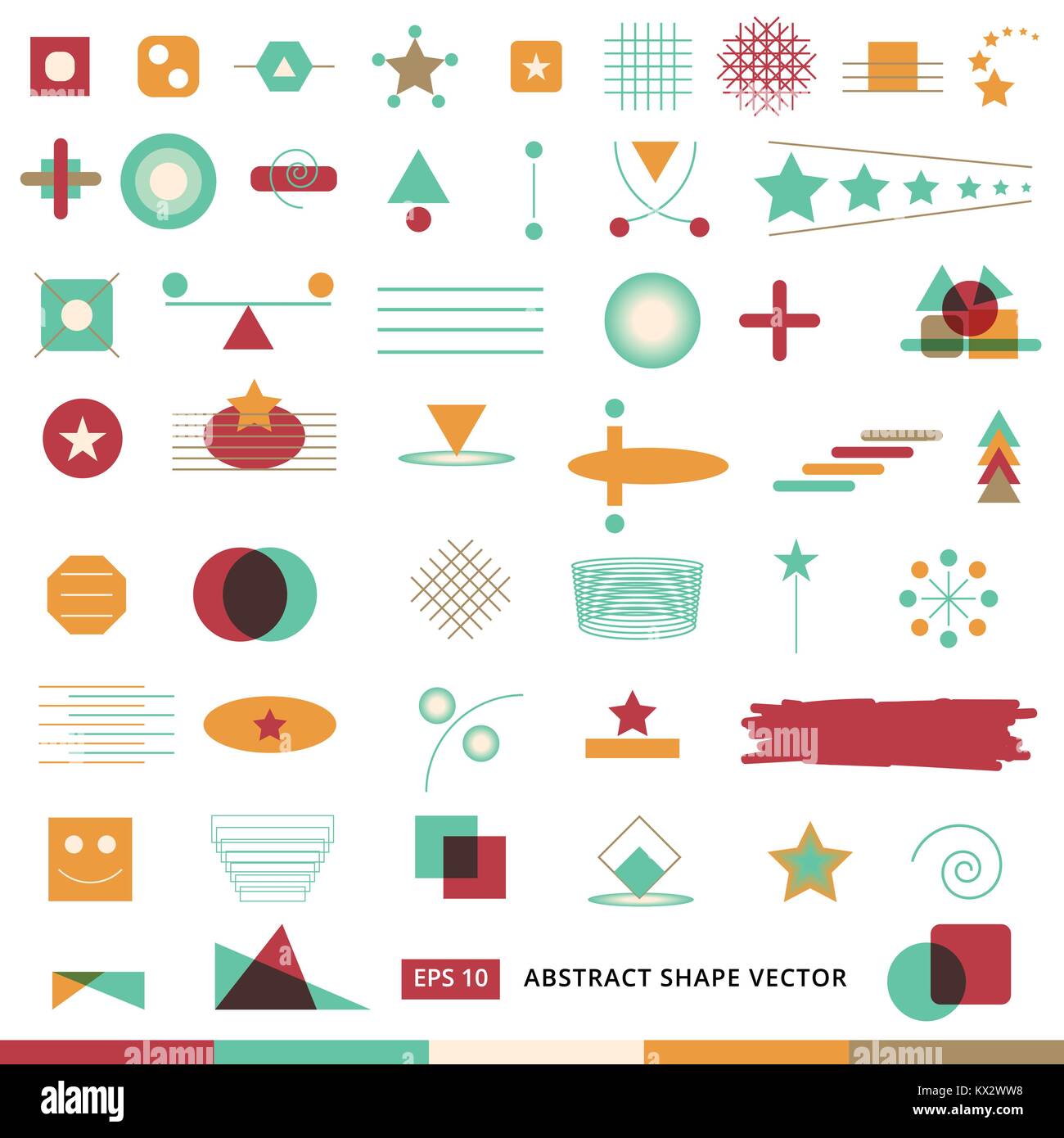 abstract shape square triangular circle star line vector icon set Stock ...
