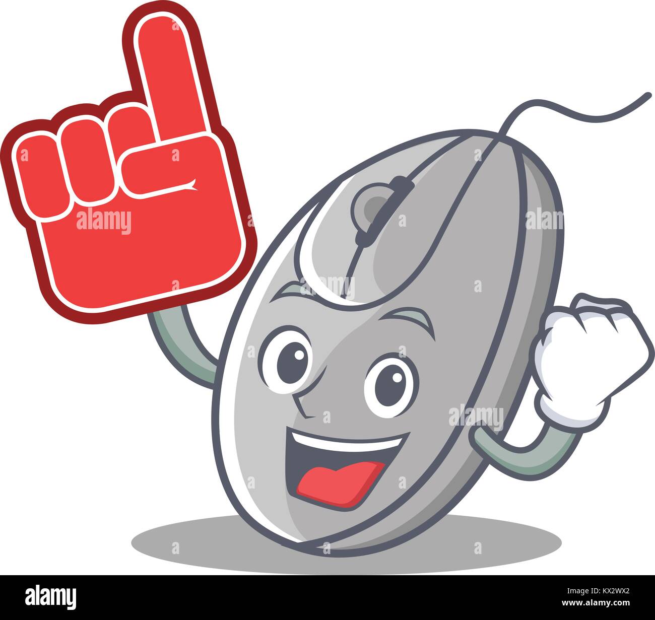 Foam finger mouse mascot cartoon style Stock Vector Image & Art - Alamy