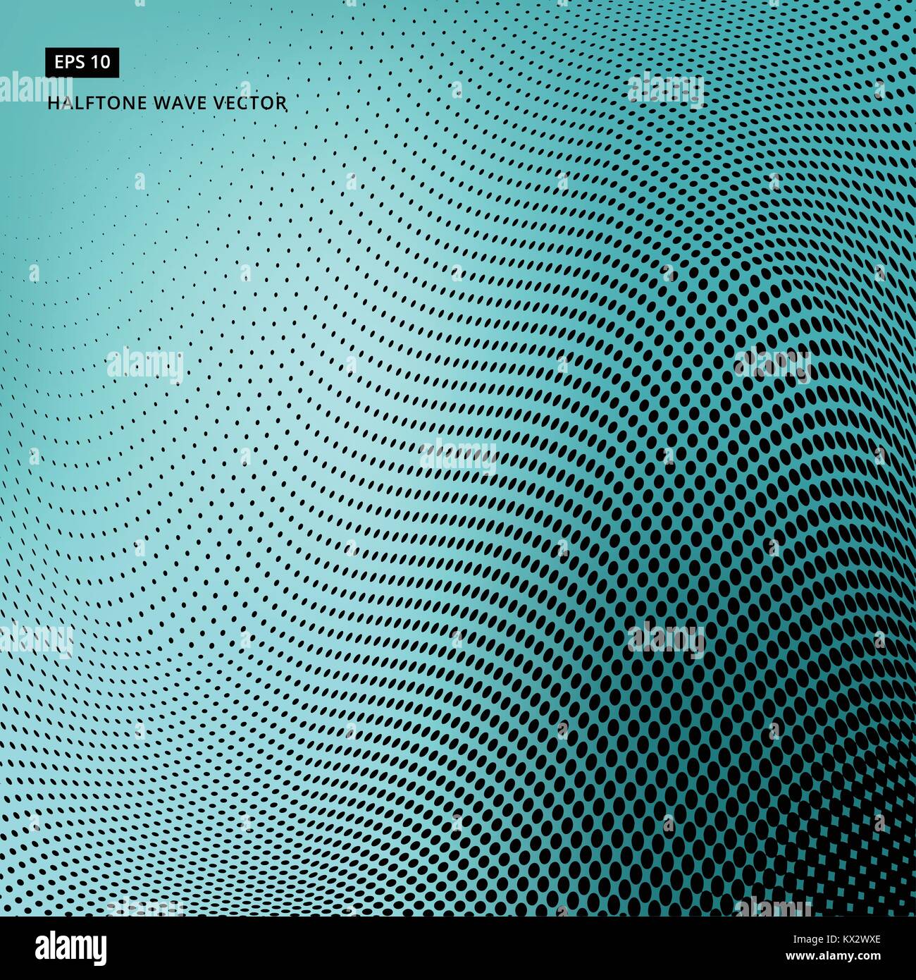 Abstract dotted background. Halftone wave effect vector turquoise background Stock Vector Image ...