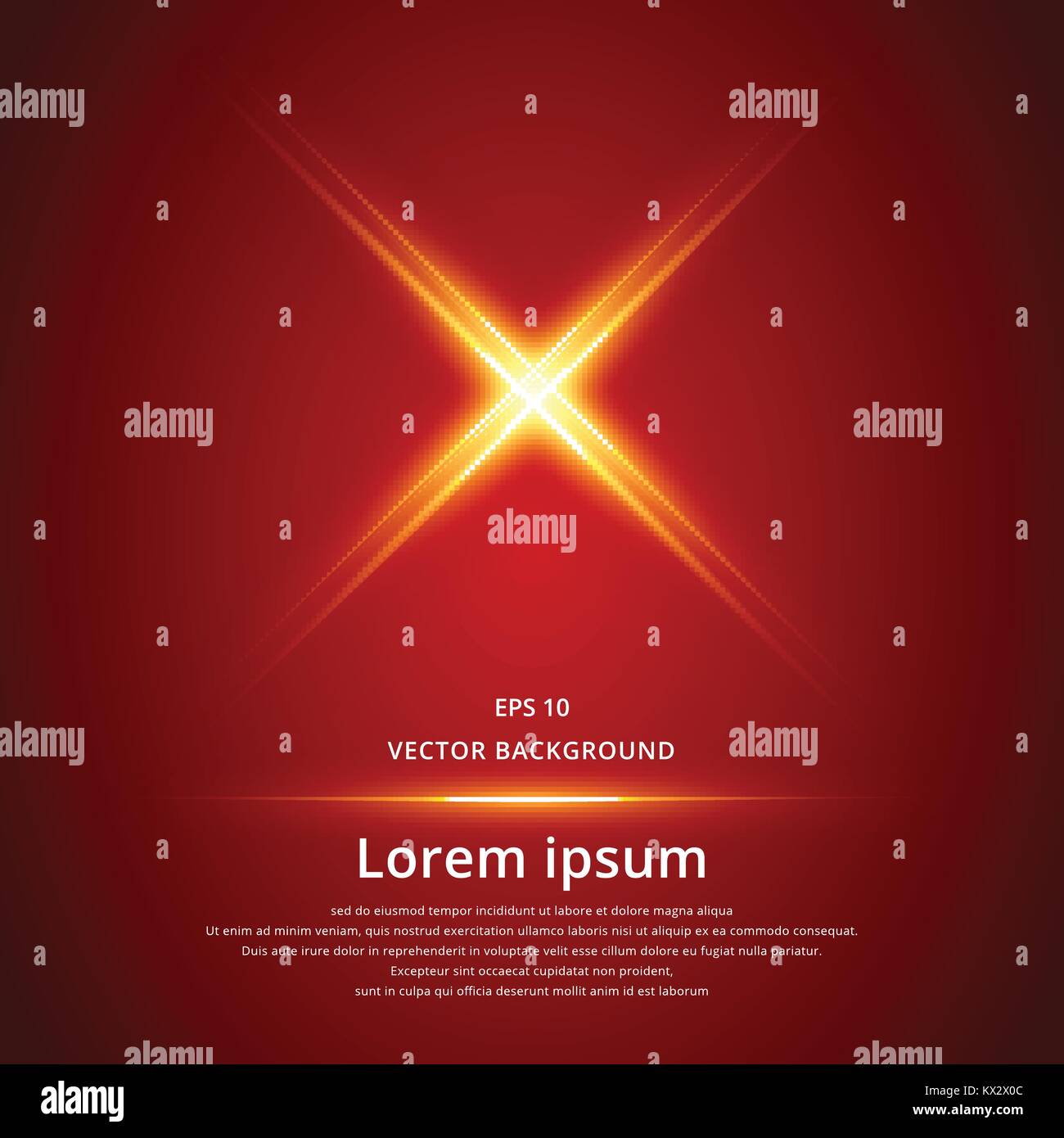 vector x symbol electric laser technology, extreme red background Stock ...