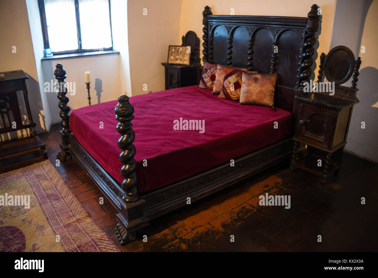 Bran, Romania - November 19, 2016: Interior of Dracula castle. It is ...