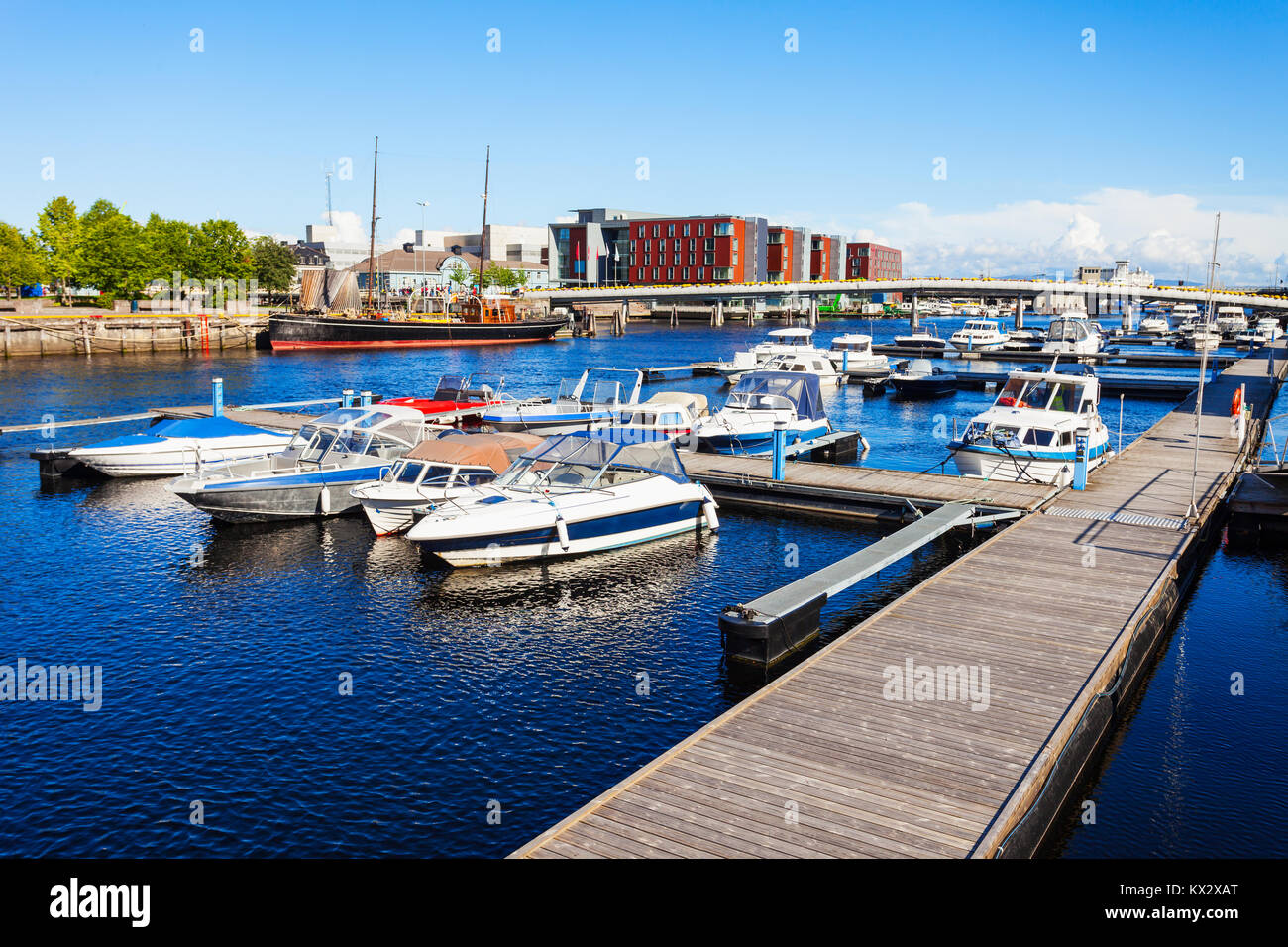 Trondheim pier. Trondheim is the third most populous municipality in ...