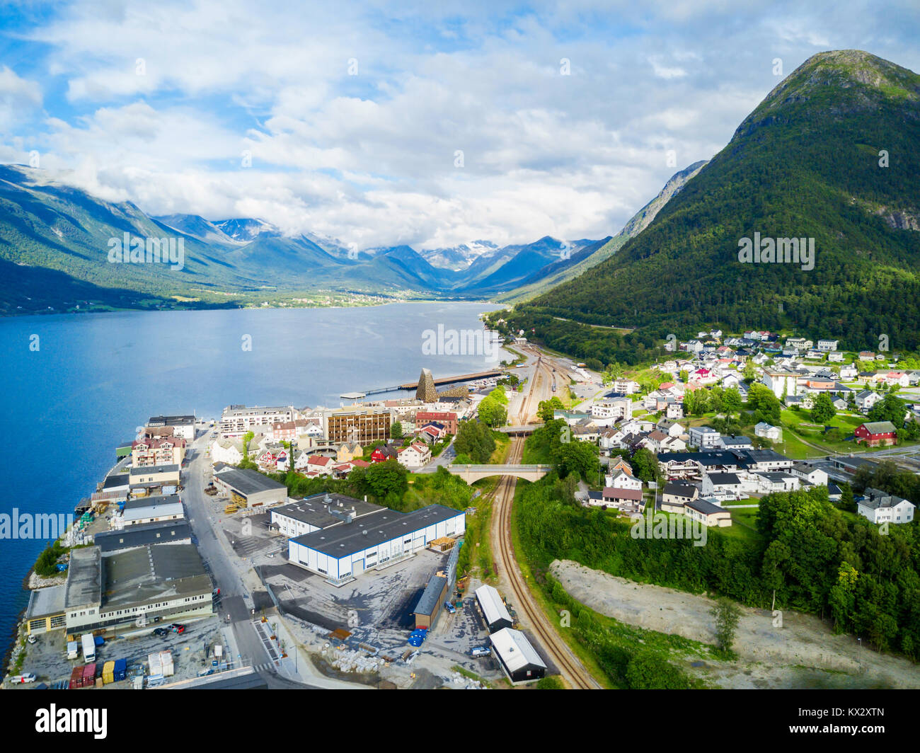 Andalsnes aerial panoramic view, Andalsnes is a town in Rauma ...