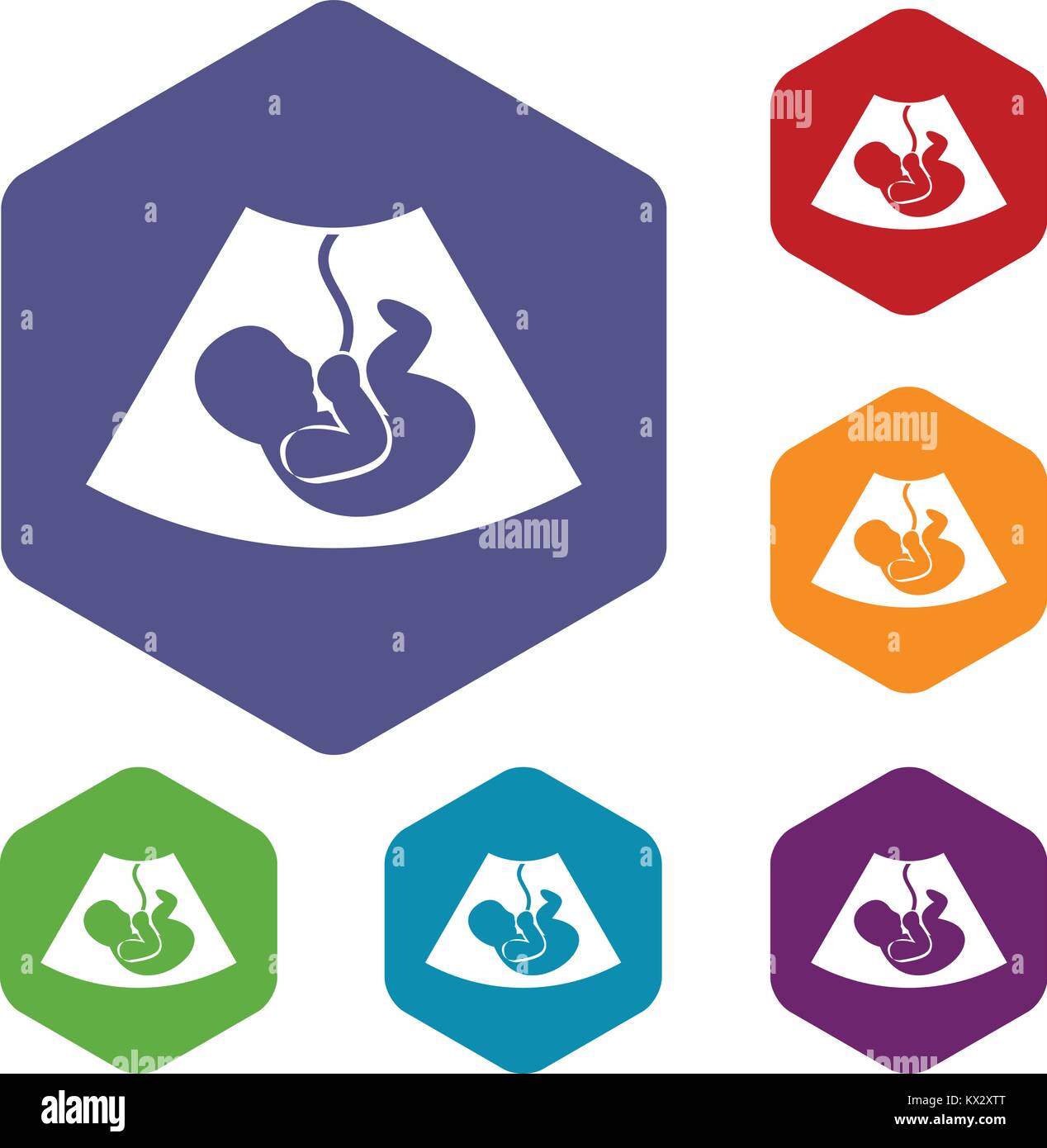 Ultrasound fetus icons set Stock Vector Image & Art - Alamy