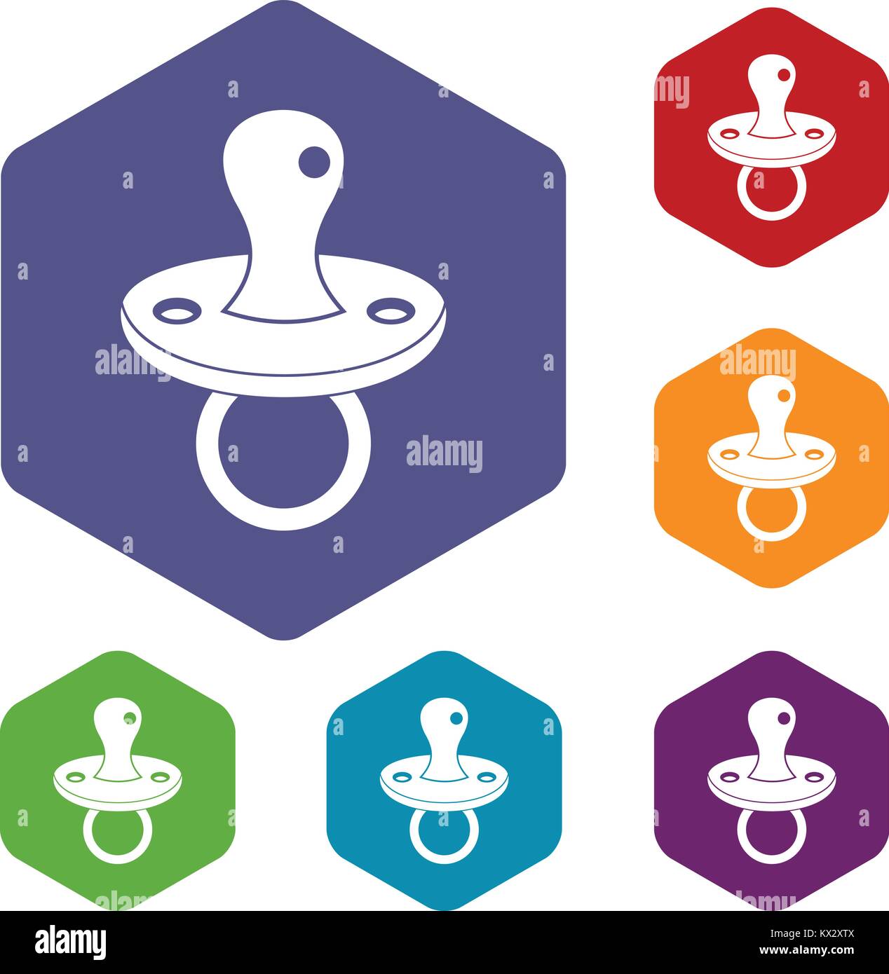 Baby pacifier icons set Stock Vector Image & Art - Alamy