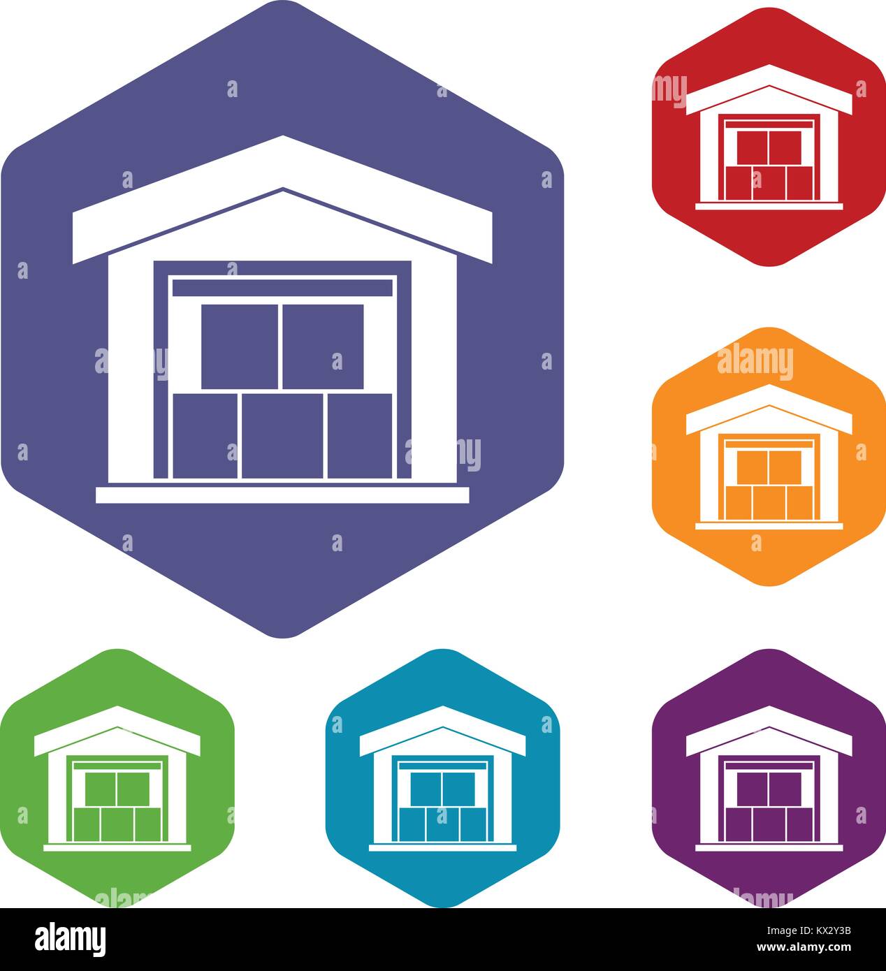 Warehouse building icons set Stock Vector Image & Art - Alamy