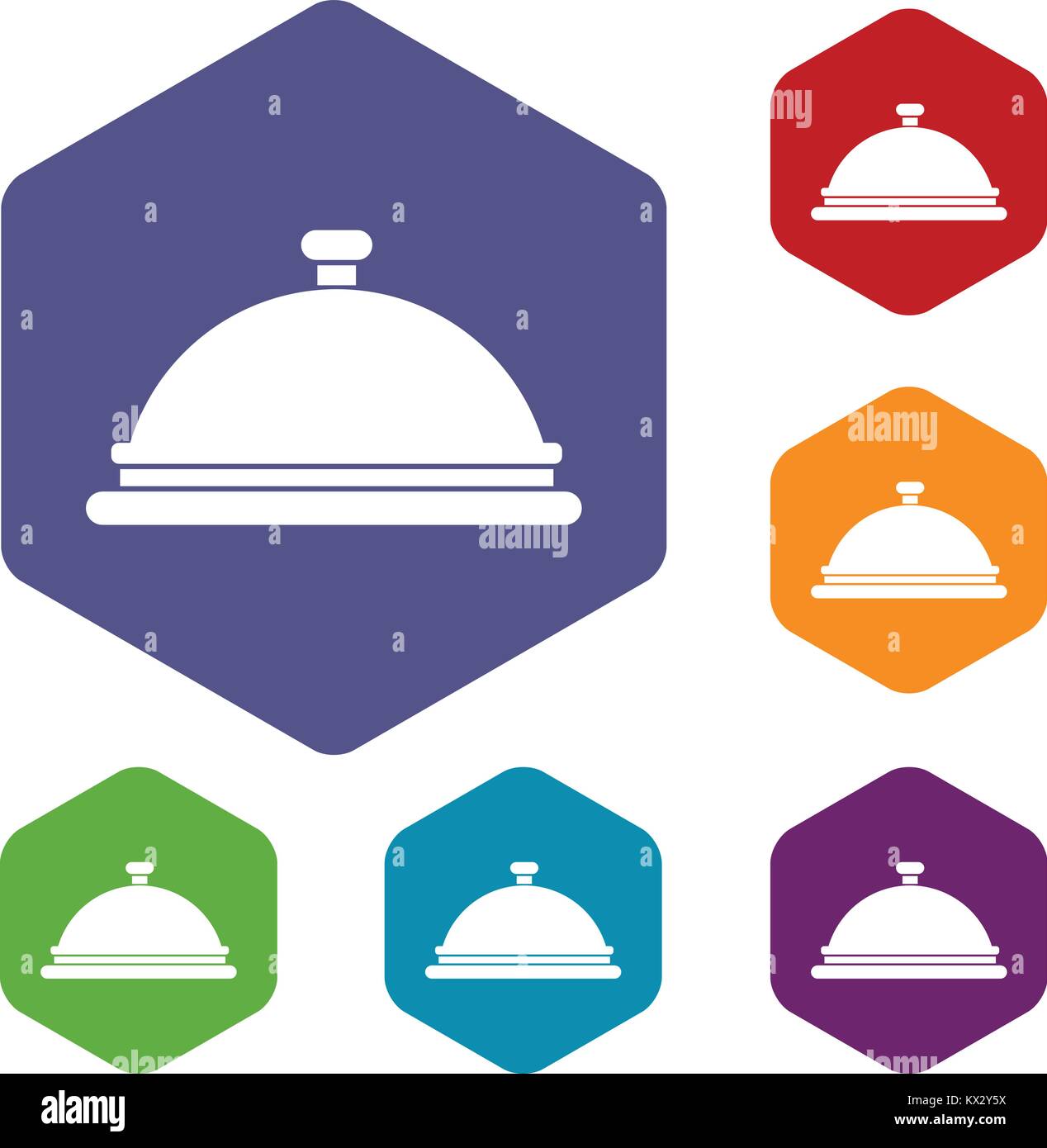 Restaurant cloche icons set Stock Vector Image & Art - Alamy