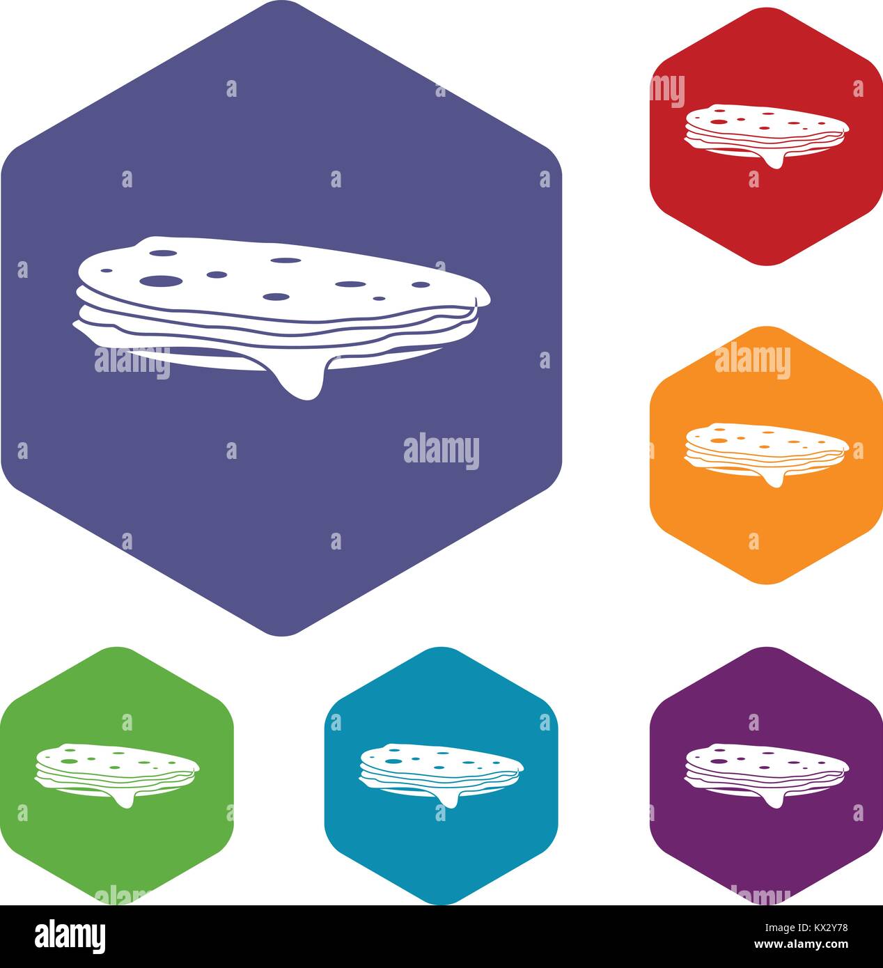 Stack of pancakes icons set Stock Vector Image & Art - Alamy
