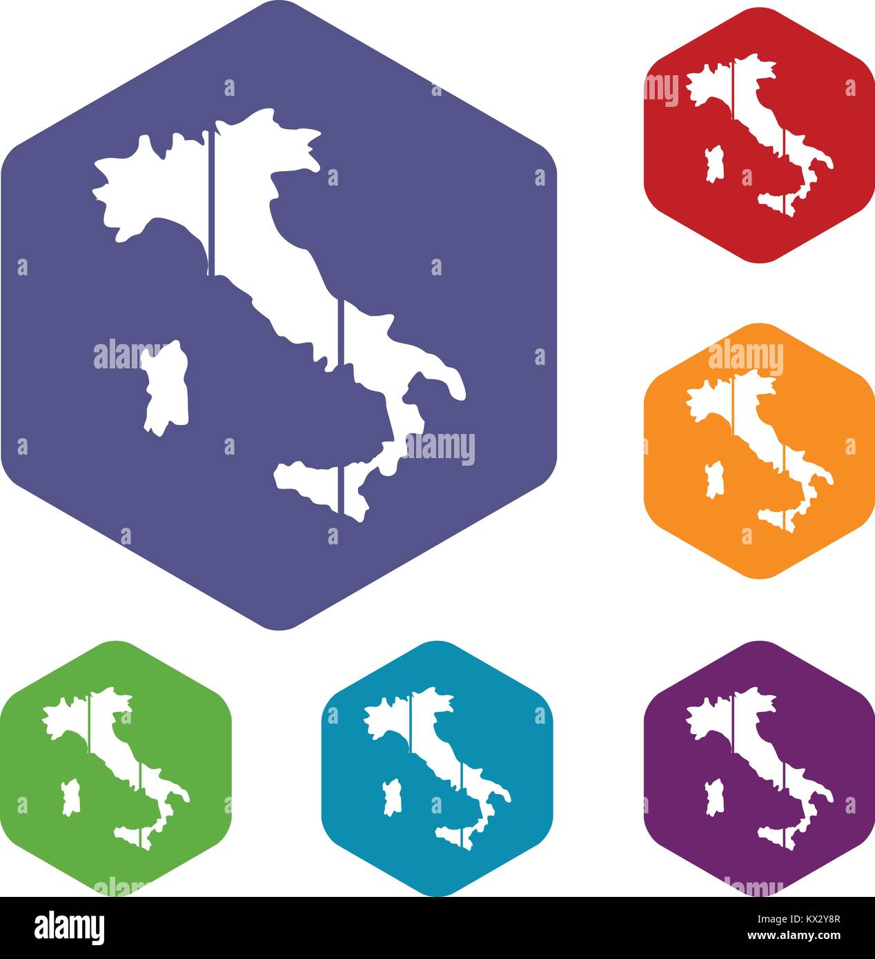 Map of Italy icons set Stock Vector Image & Art - Alamy