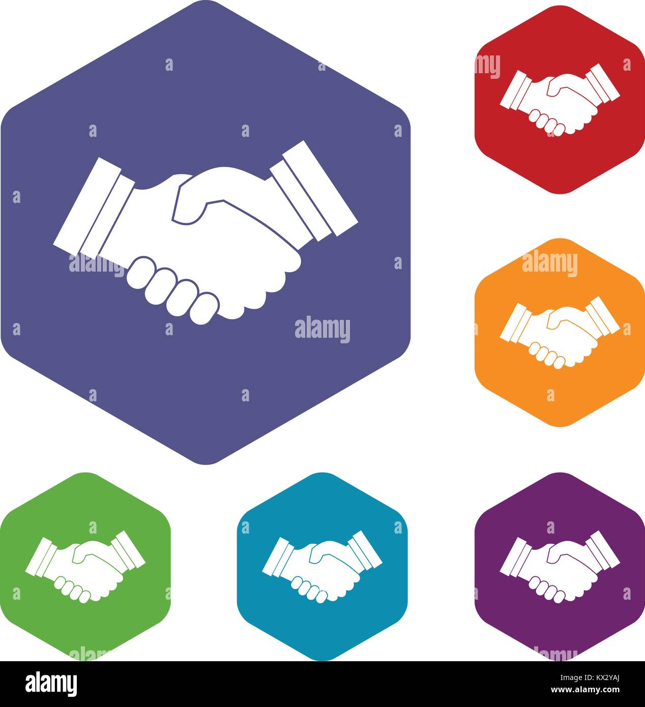 Business handshake icons set Stock Vector Image & Art - Alamy