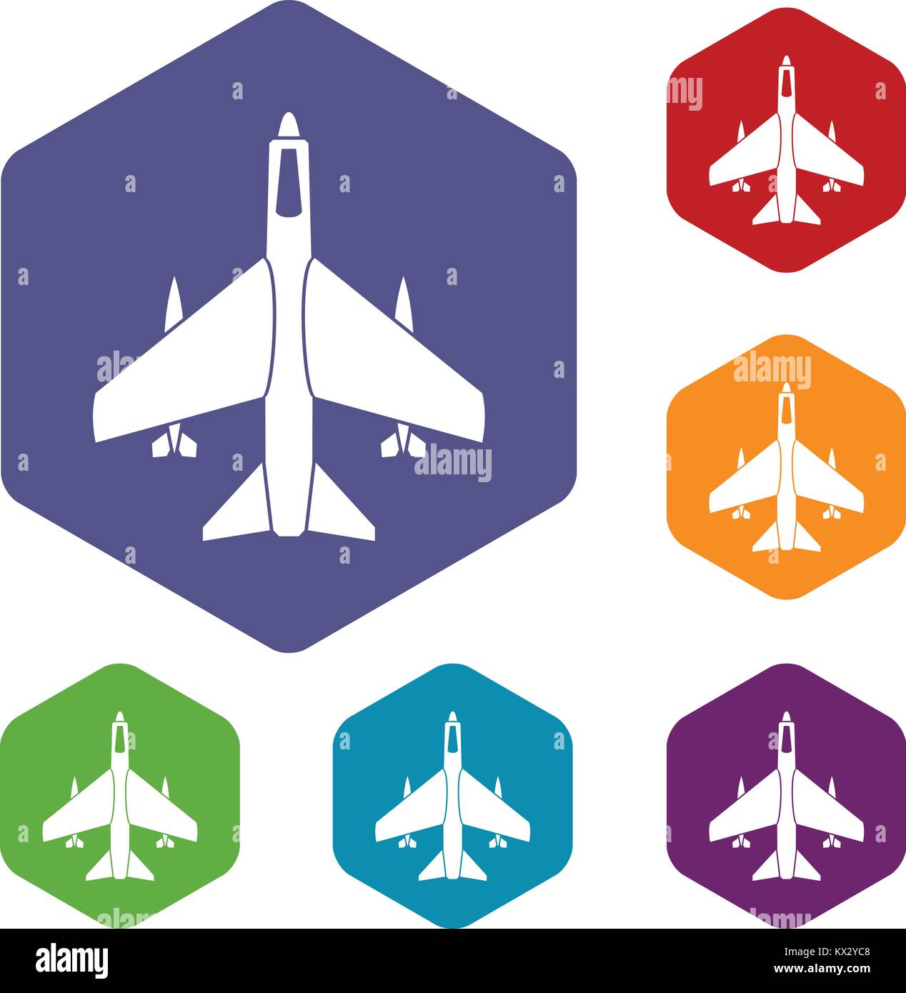 Armed fighter jet icons set Stock Vector Image & Art - Alamy