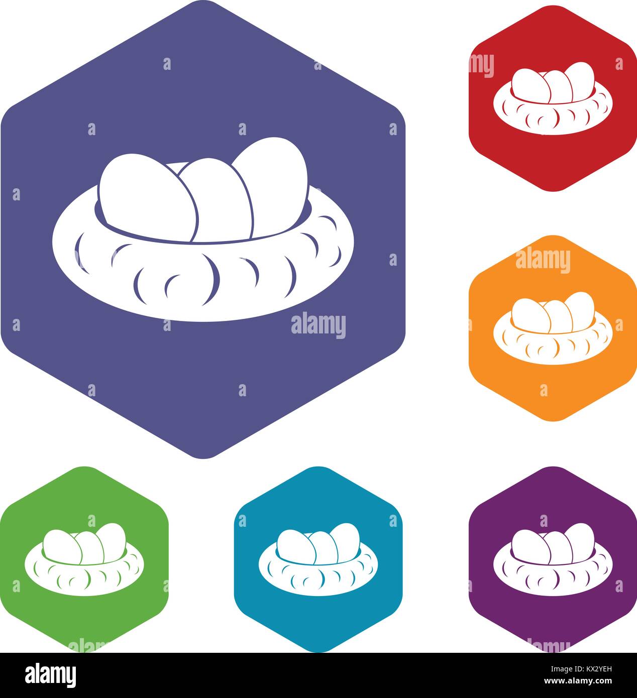 Eggs in the nest icons set Stock Vector Image & Art - Alamy