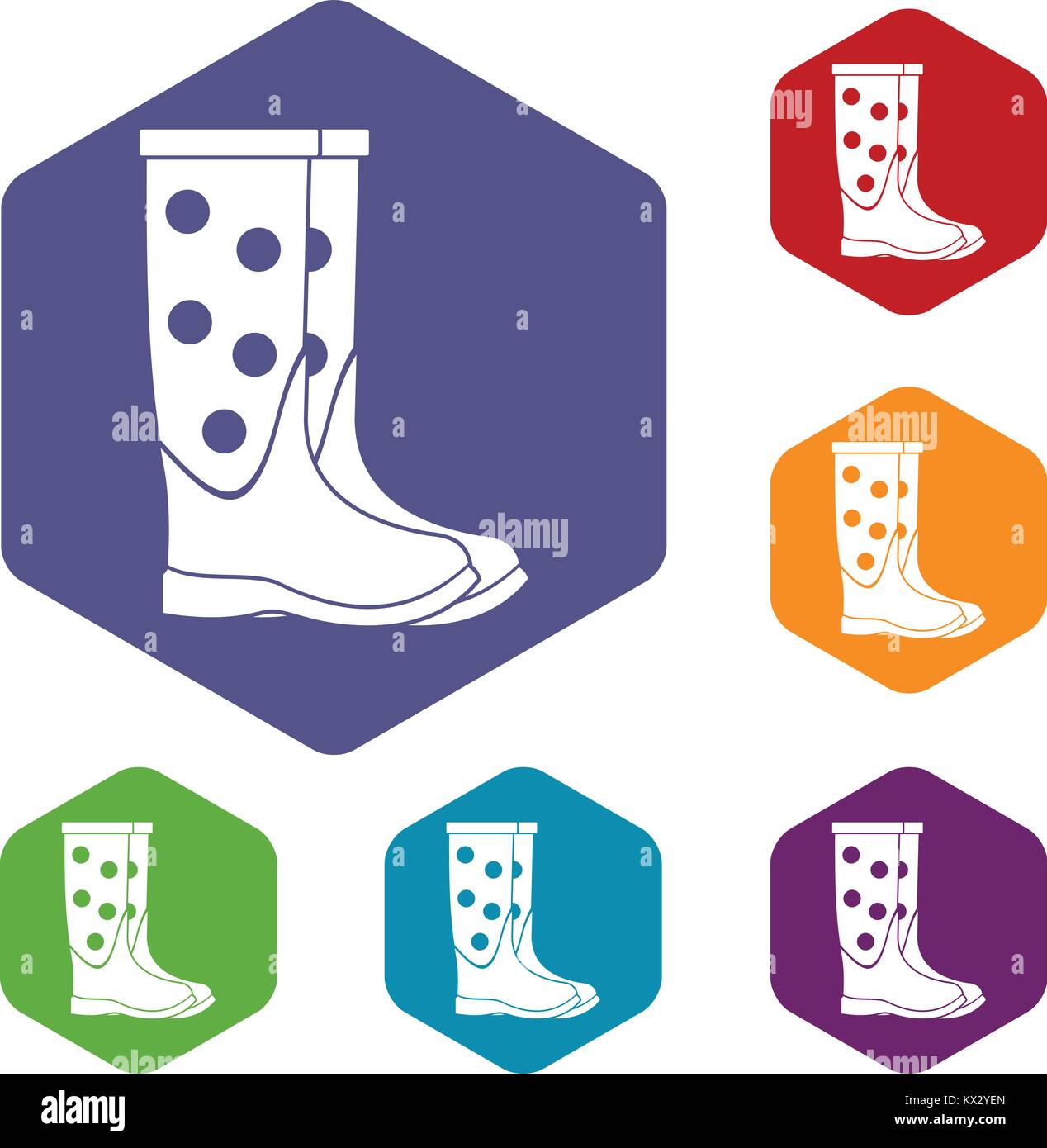 Rubber boots icons set Stock Vector Image & Art - Alamy