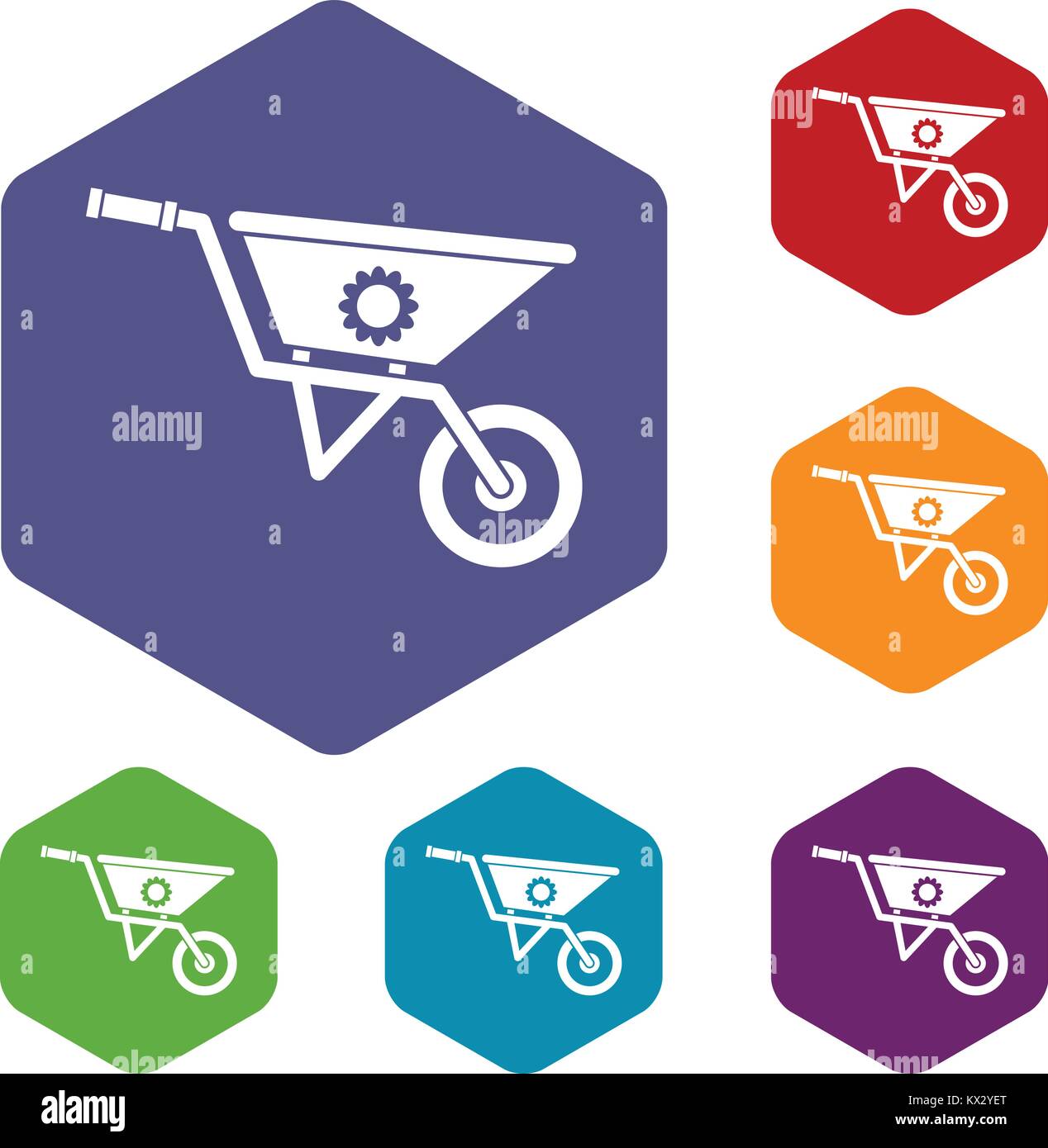 Wheelbarrow icons set Stock Vector Image & Art - Alamy