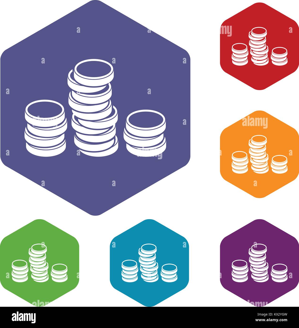 Gold coins icons set Stock Vector Image & Art - Alamy