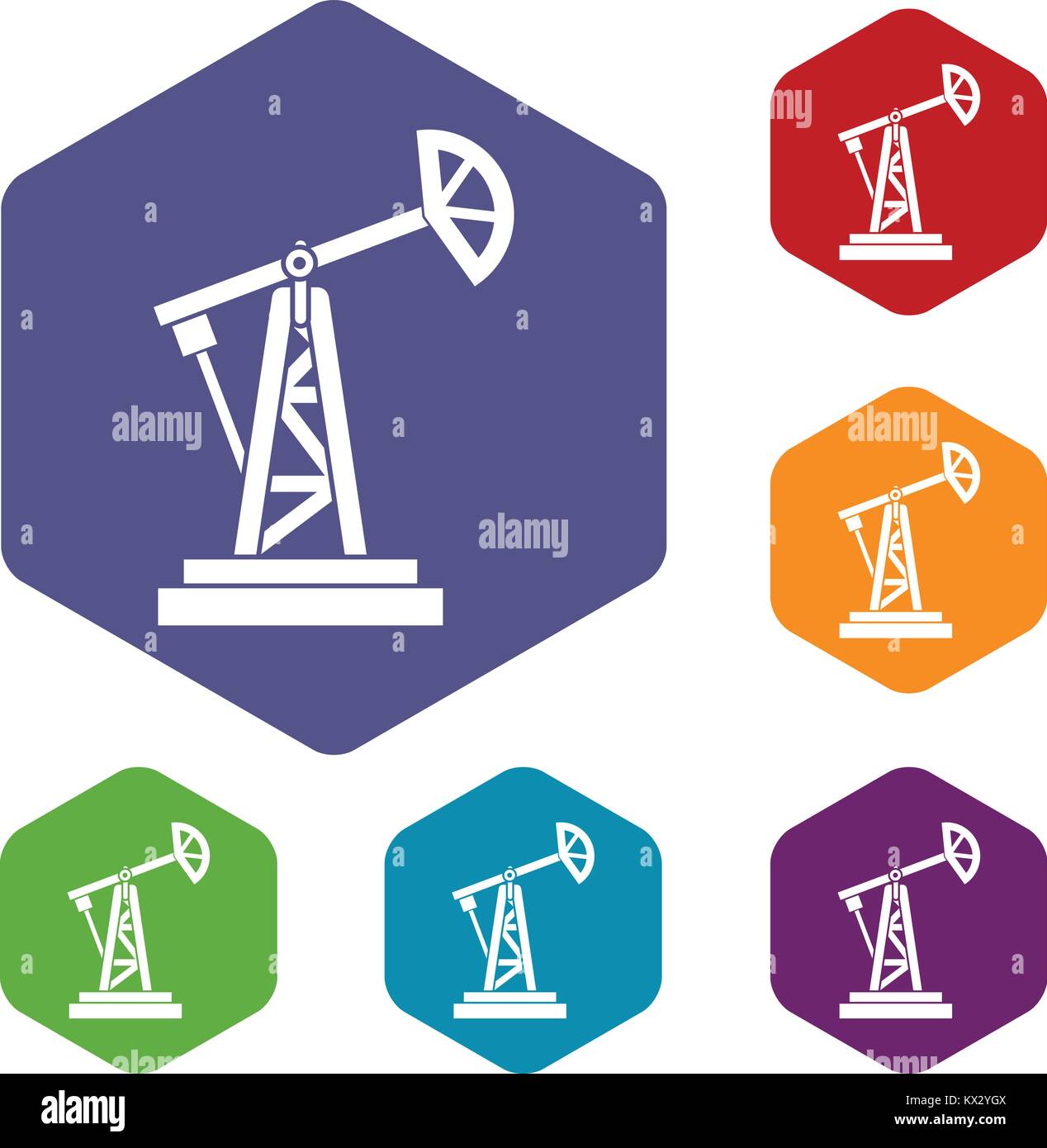 Oil rig icons set Stock Vector Image & Art - Alamy