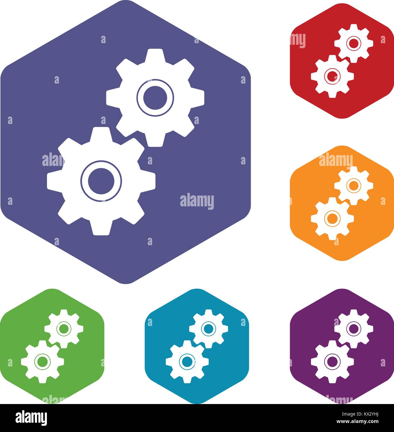 Gear icons set Stock Vector Image & Art - Alamy
