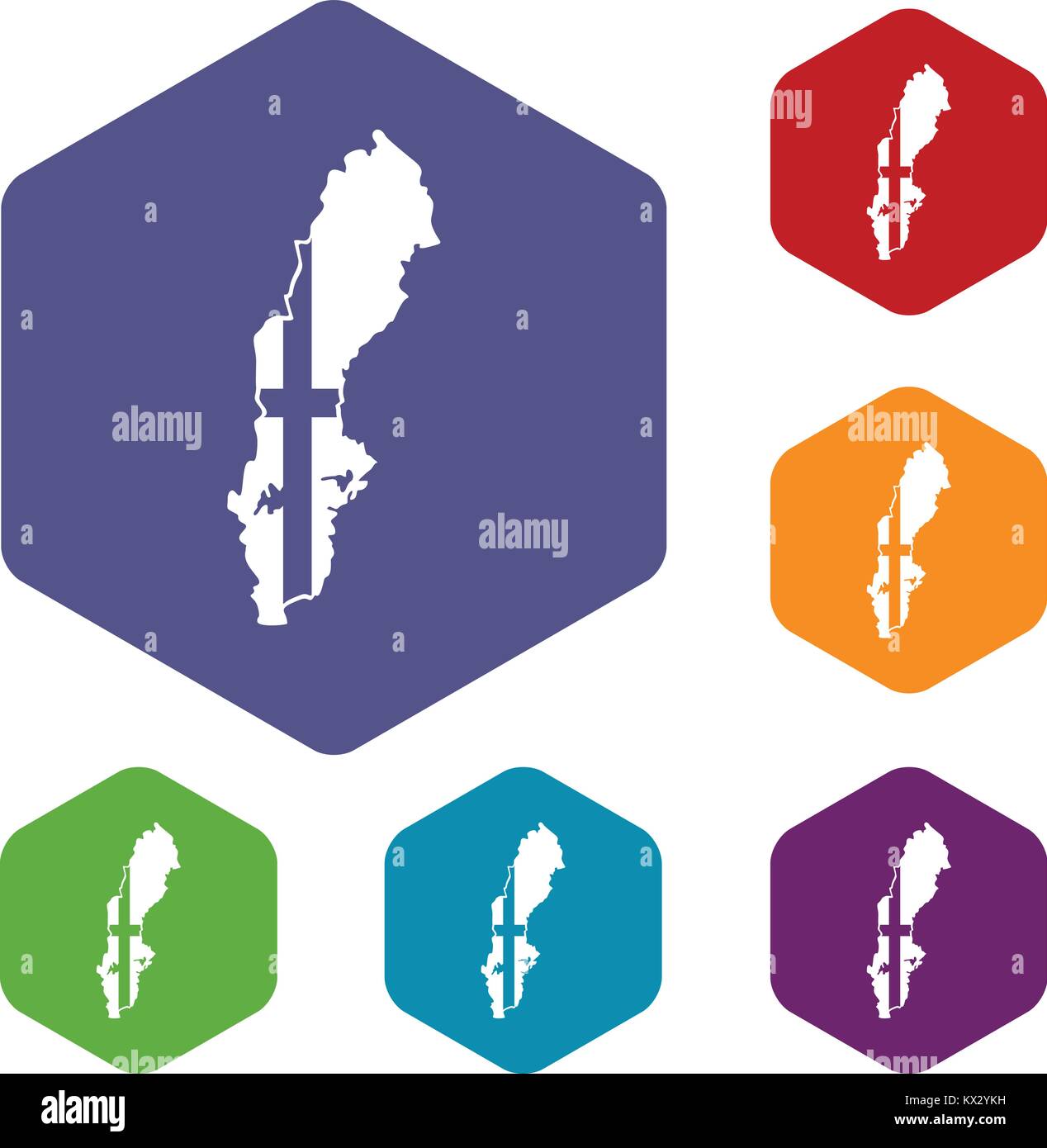 Map of Sweden icons set Stock Vector Image & Art - Alamy