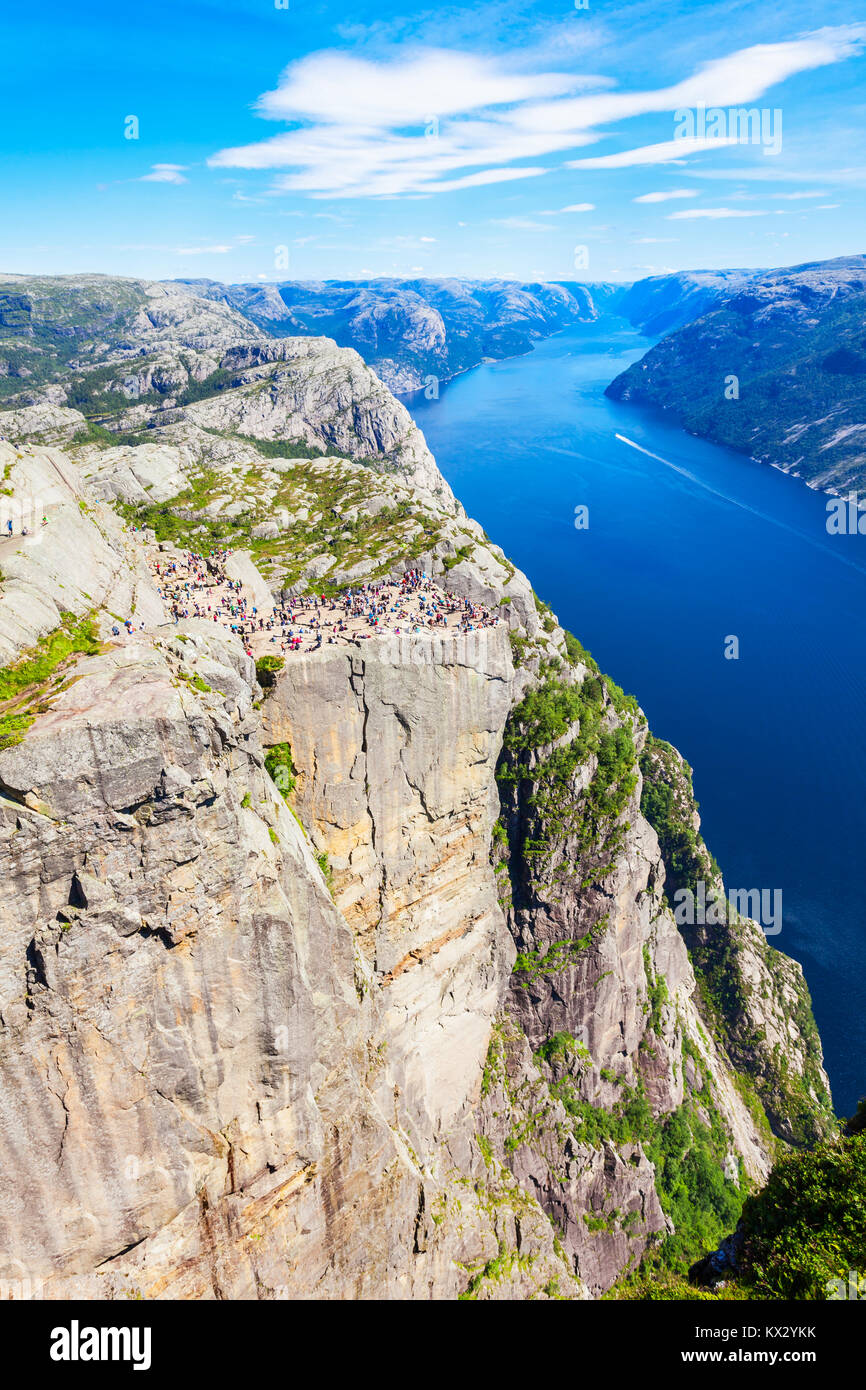 Preikestolen or Prekestolen or Pulpit Rock is a famous tourist ...