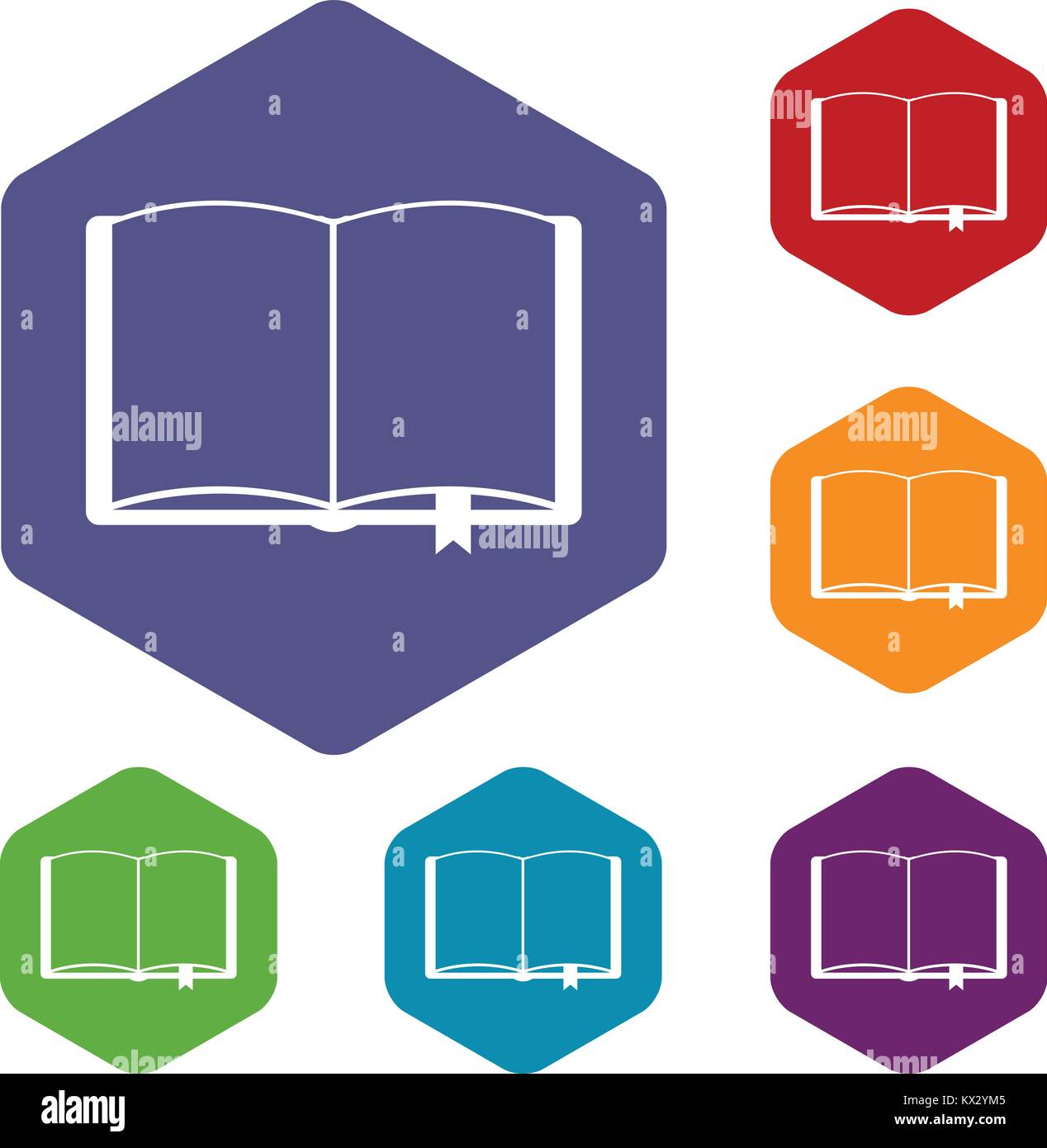 Open book with bookmark icons set Stock Vector Image & Art - Alamy