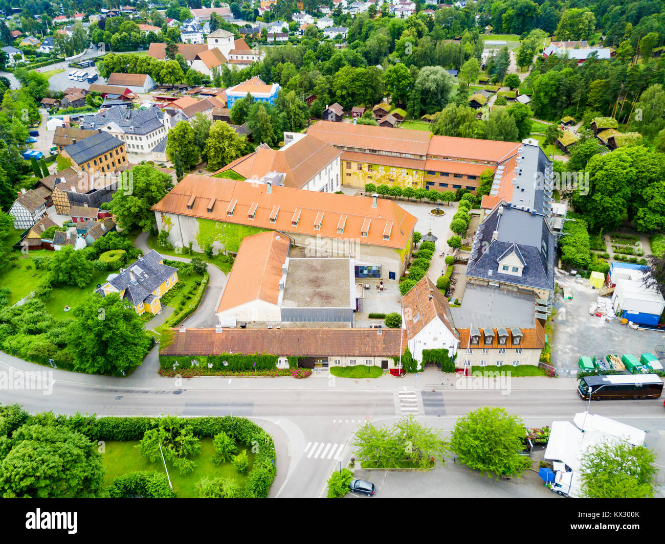 Norwegian Museum of Cultural History or Norsk Folkemuseum aerial ...