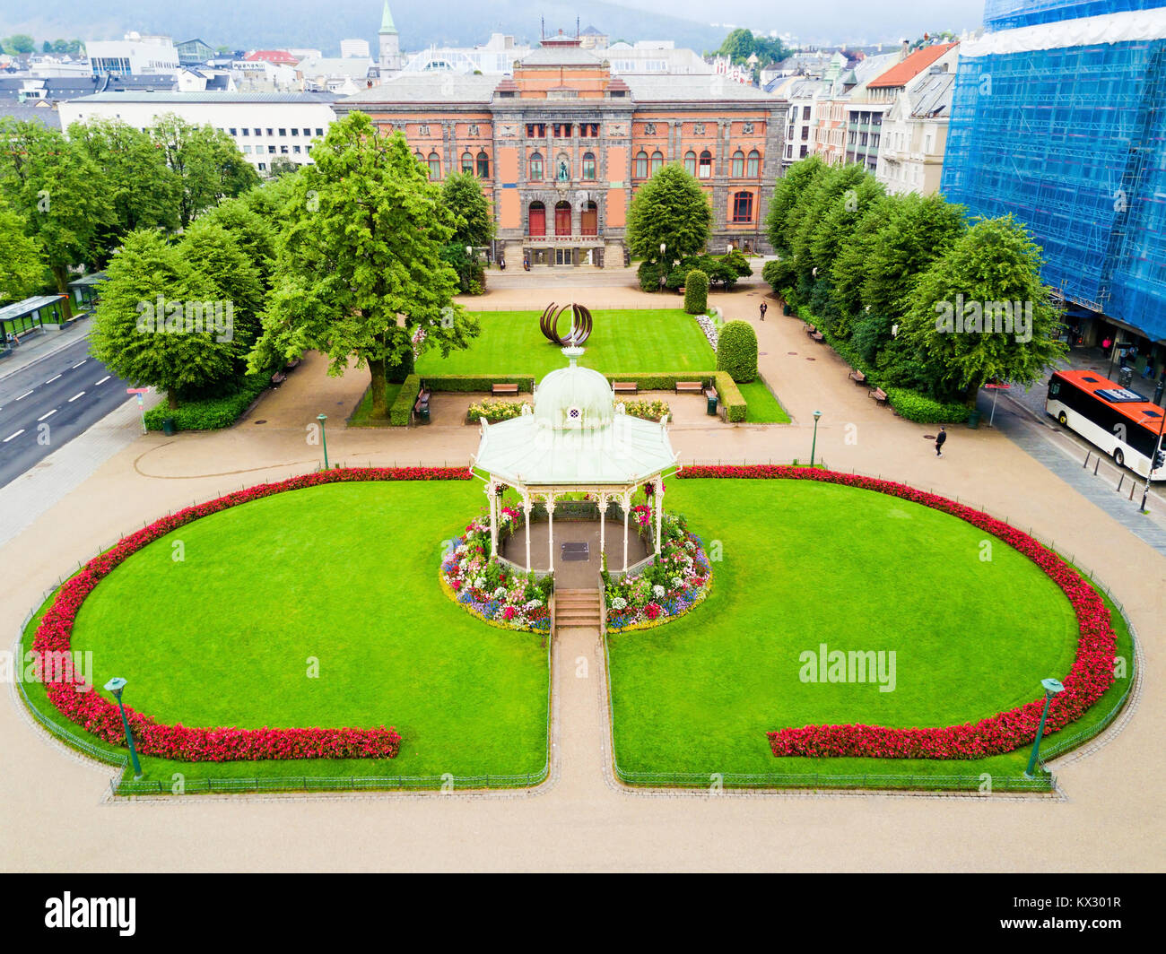 Kode Art Museum and Musikkpaviljongen music pavilion in Bergen city ...
