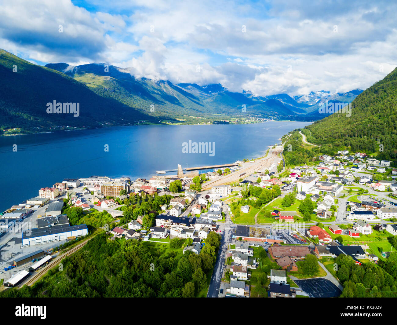 Andalsnes aerial panoramic view, Andalsnes is a town in Rauma ...
