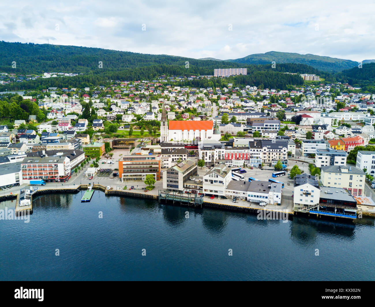 Molde aerial panoramic view. Molde is a city and municipality in ...