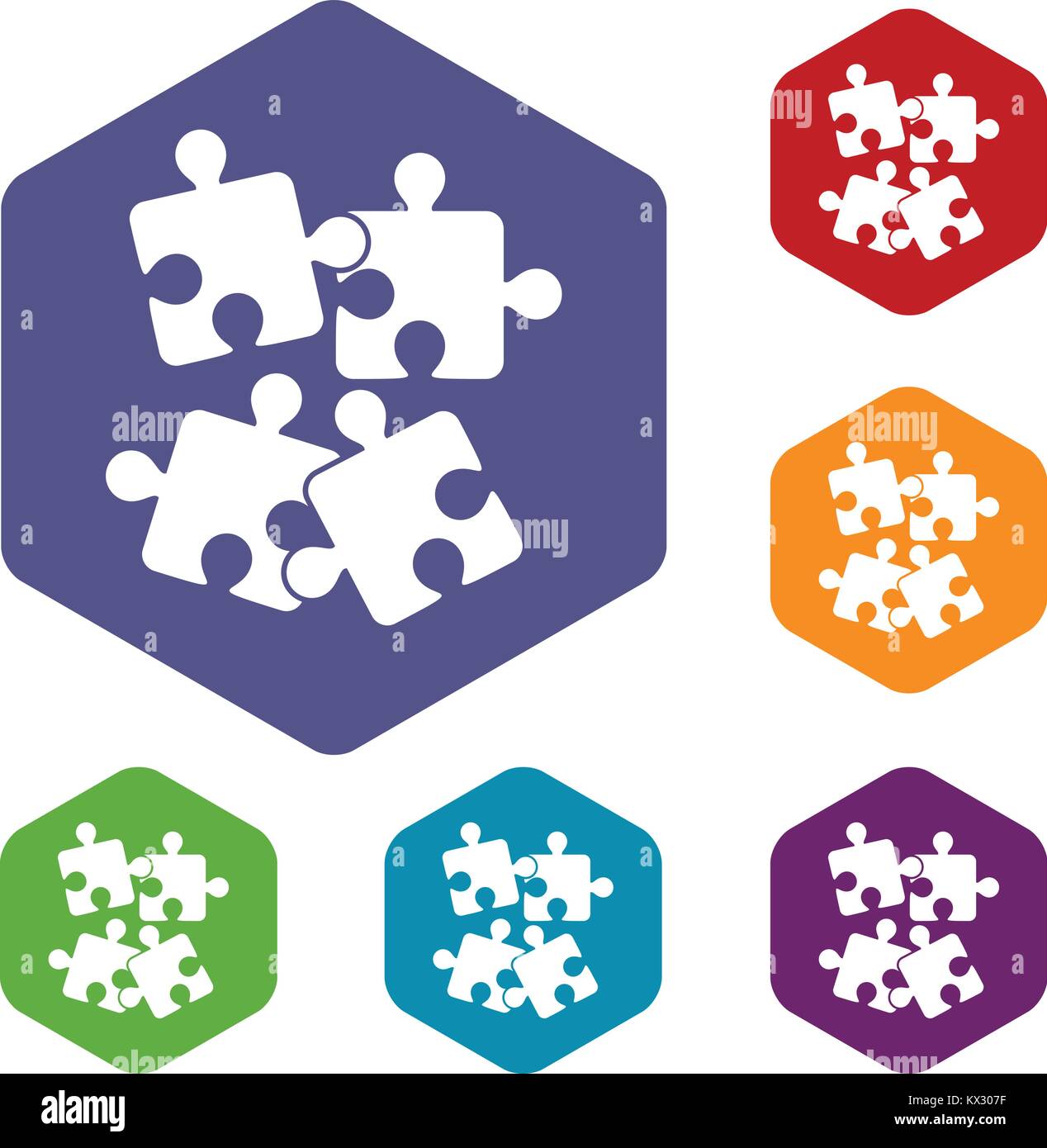 Jigsaw puzzles icons set Stock Vector Image & Art - Alamy